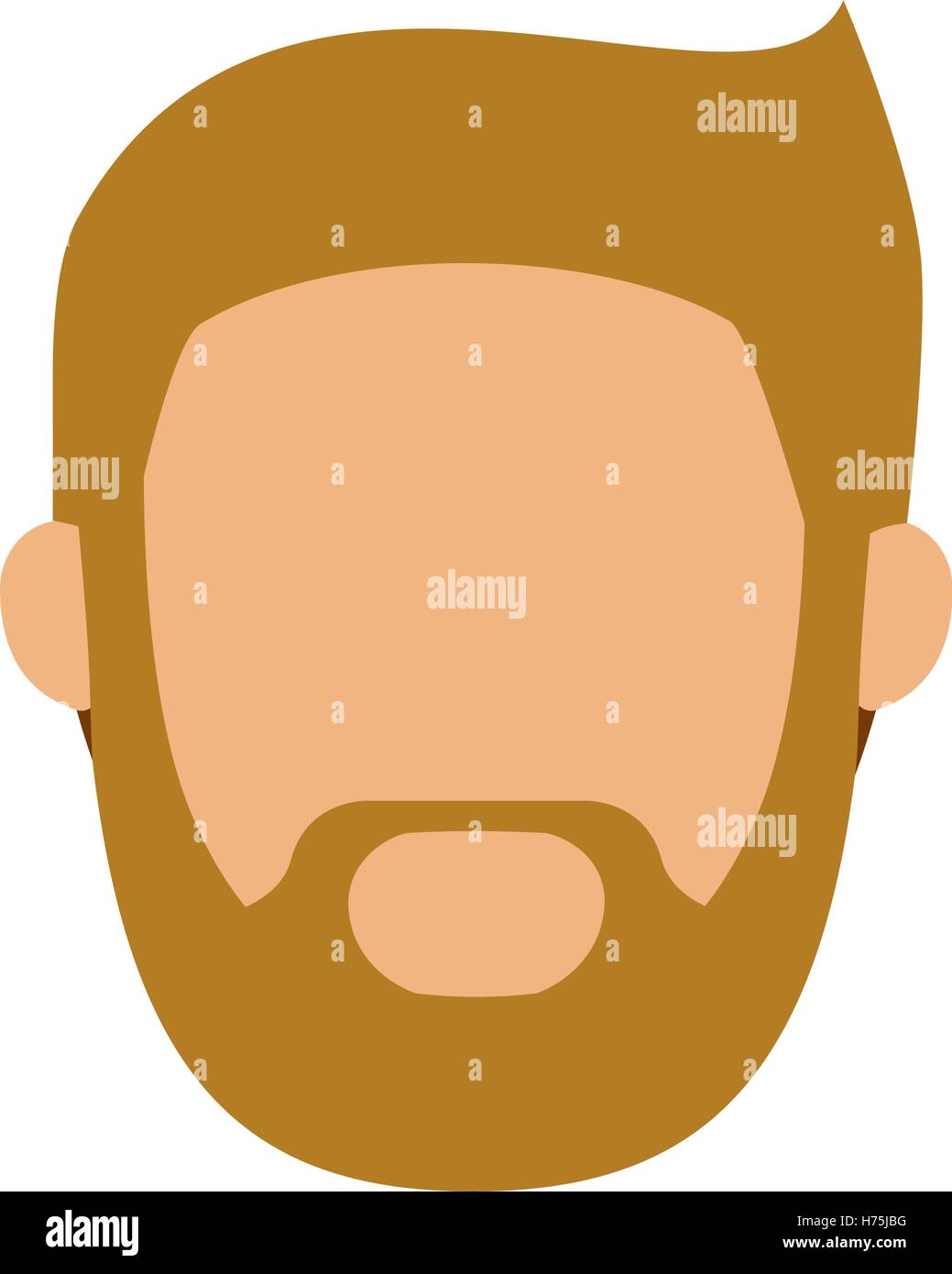 head man with beard without face vector illustration Stock Vector Image ...