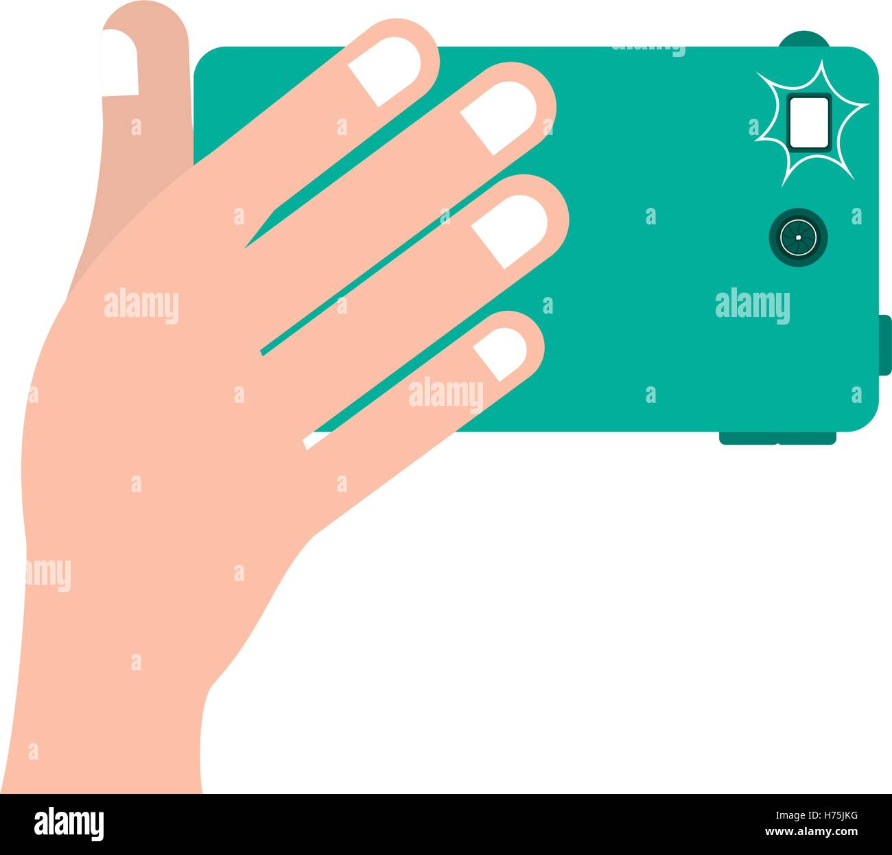 human hand taking a photo with camera of smartphone portable device ...