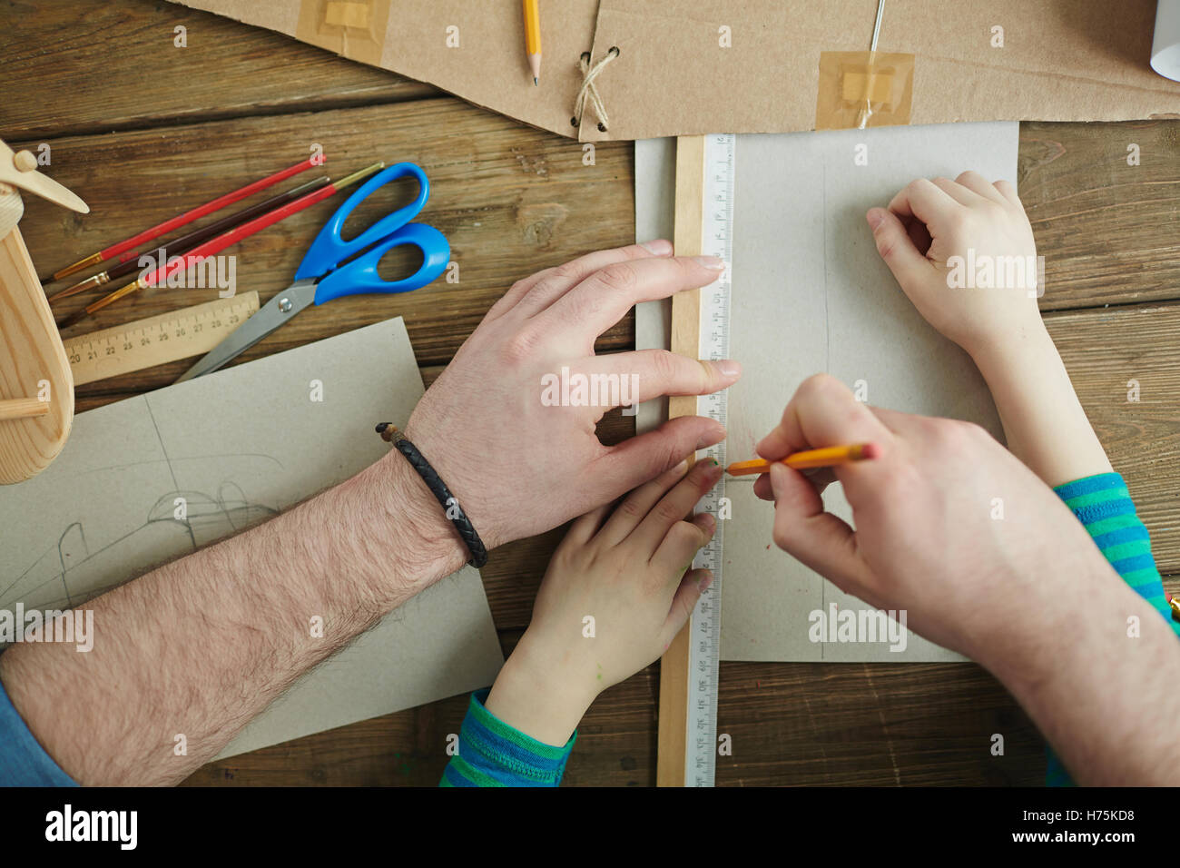 Sketch on carton Stock Photo - Alamy