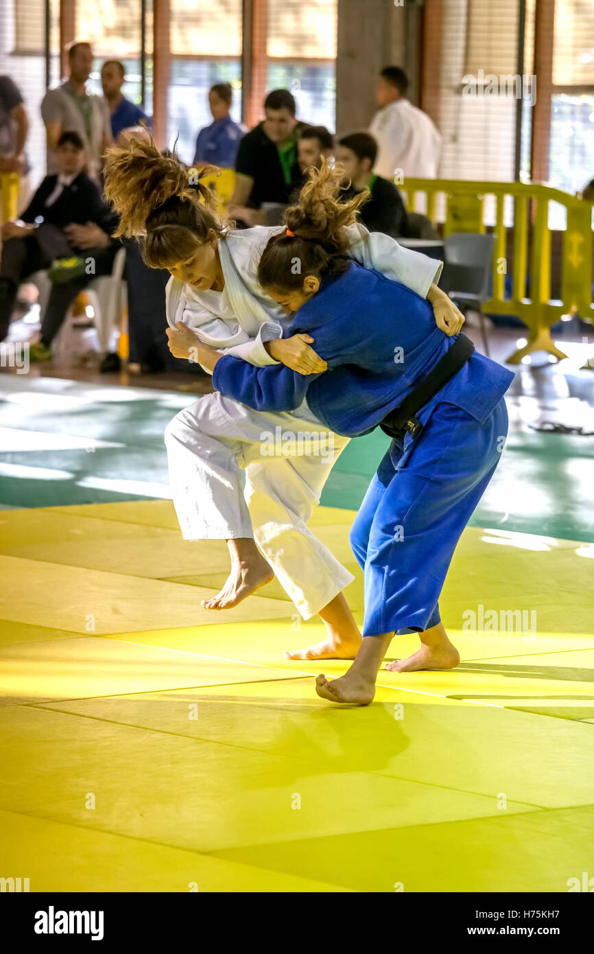 Competitors in Catalan Senior Judo Championships in Barcelona, 29 ...