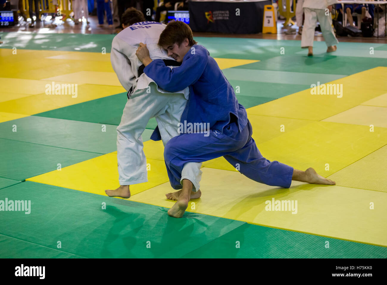 Competitors in Catalan Senior Judo Championships in Barcelona, 29 ...