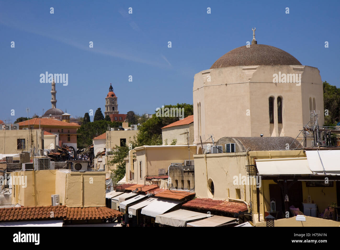 rodos historical centre in main town Stock Photo - Alamy