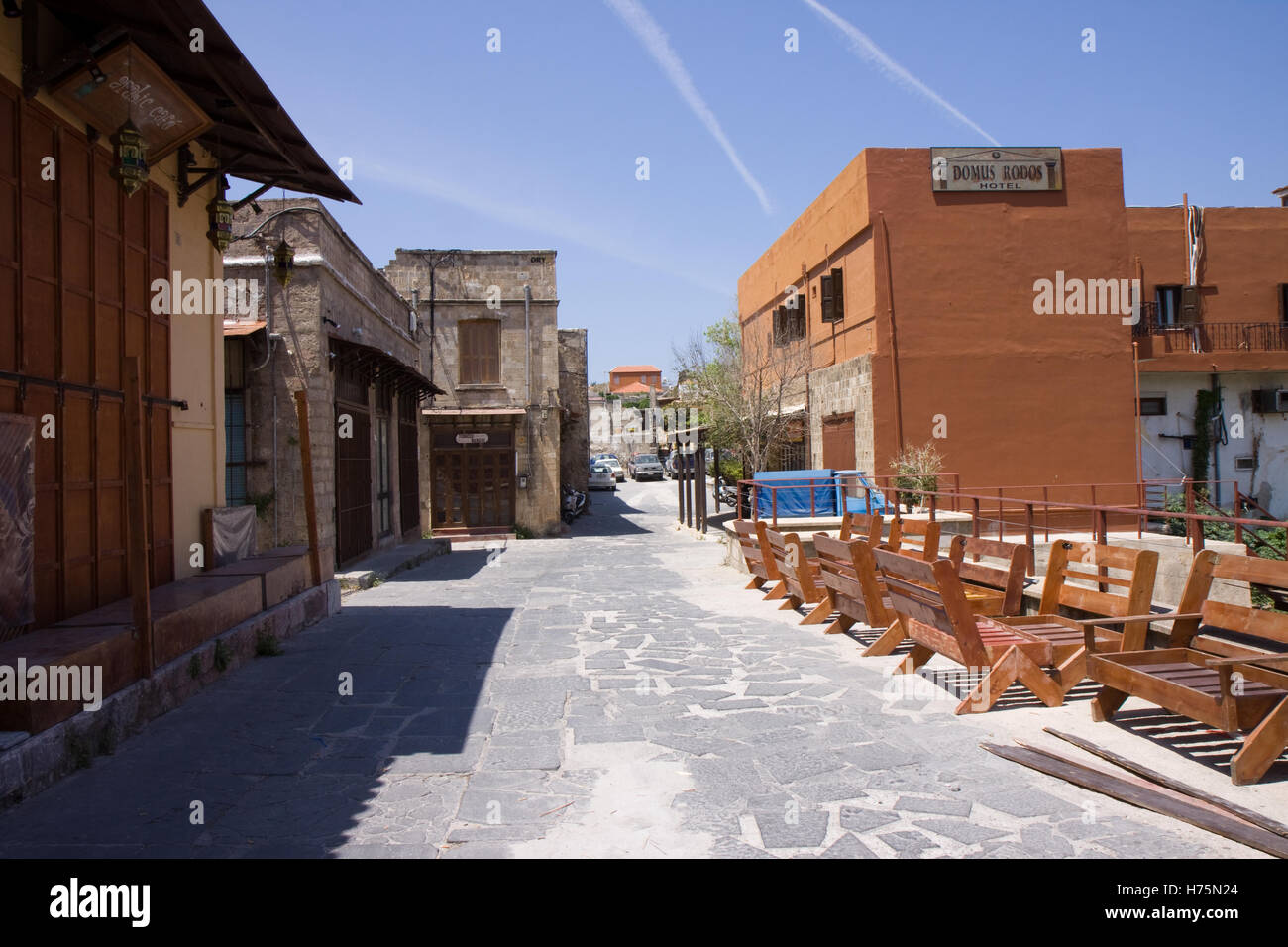 rodos historical centre in main town Stock Photo - Alamy