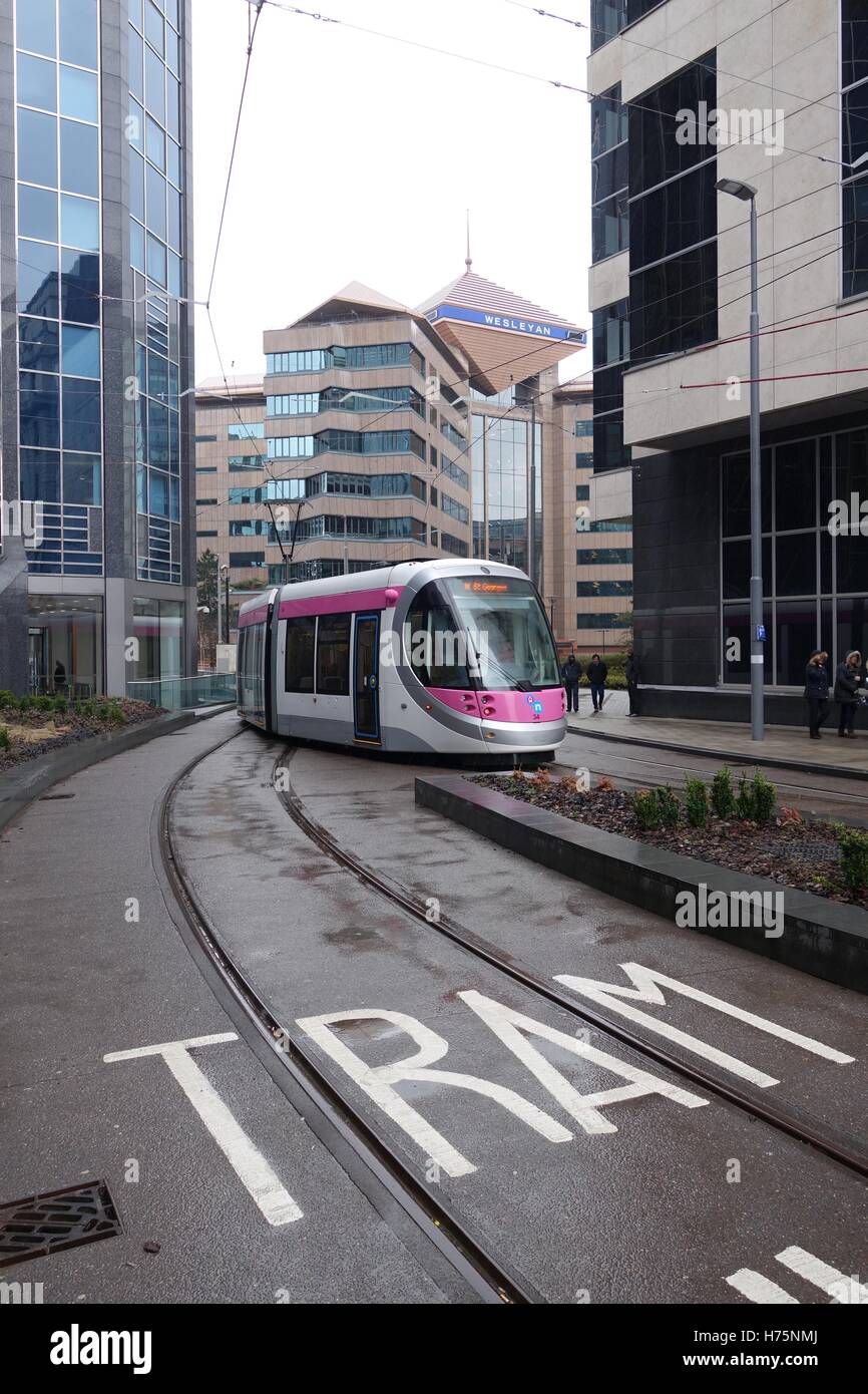 Birmingham new tram system Stock Photo - Alamy