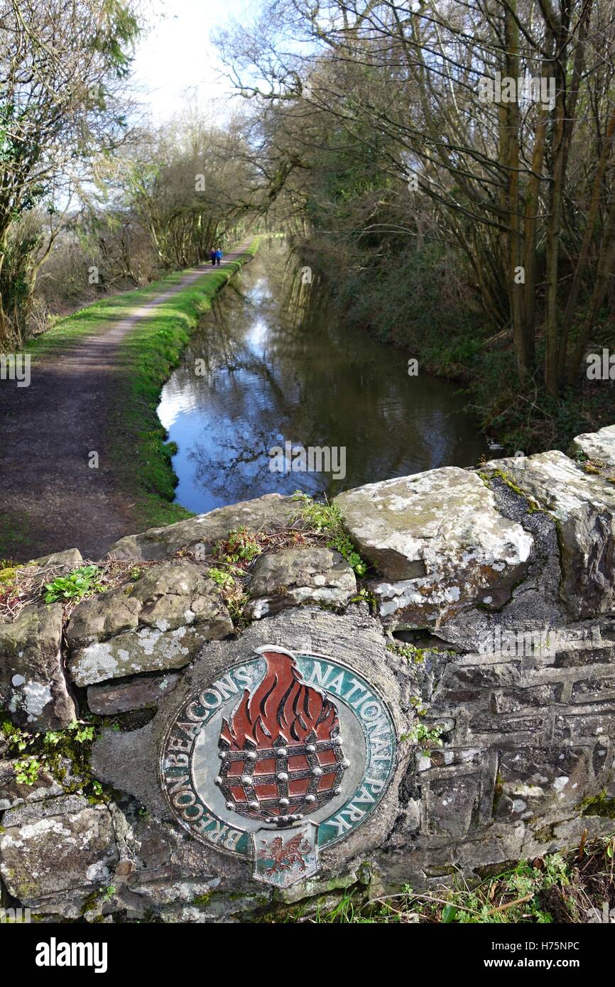 Bridge over canal near Abergavenny in Brecon Beacons National Park ...