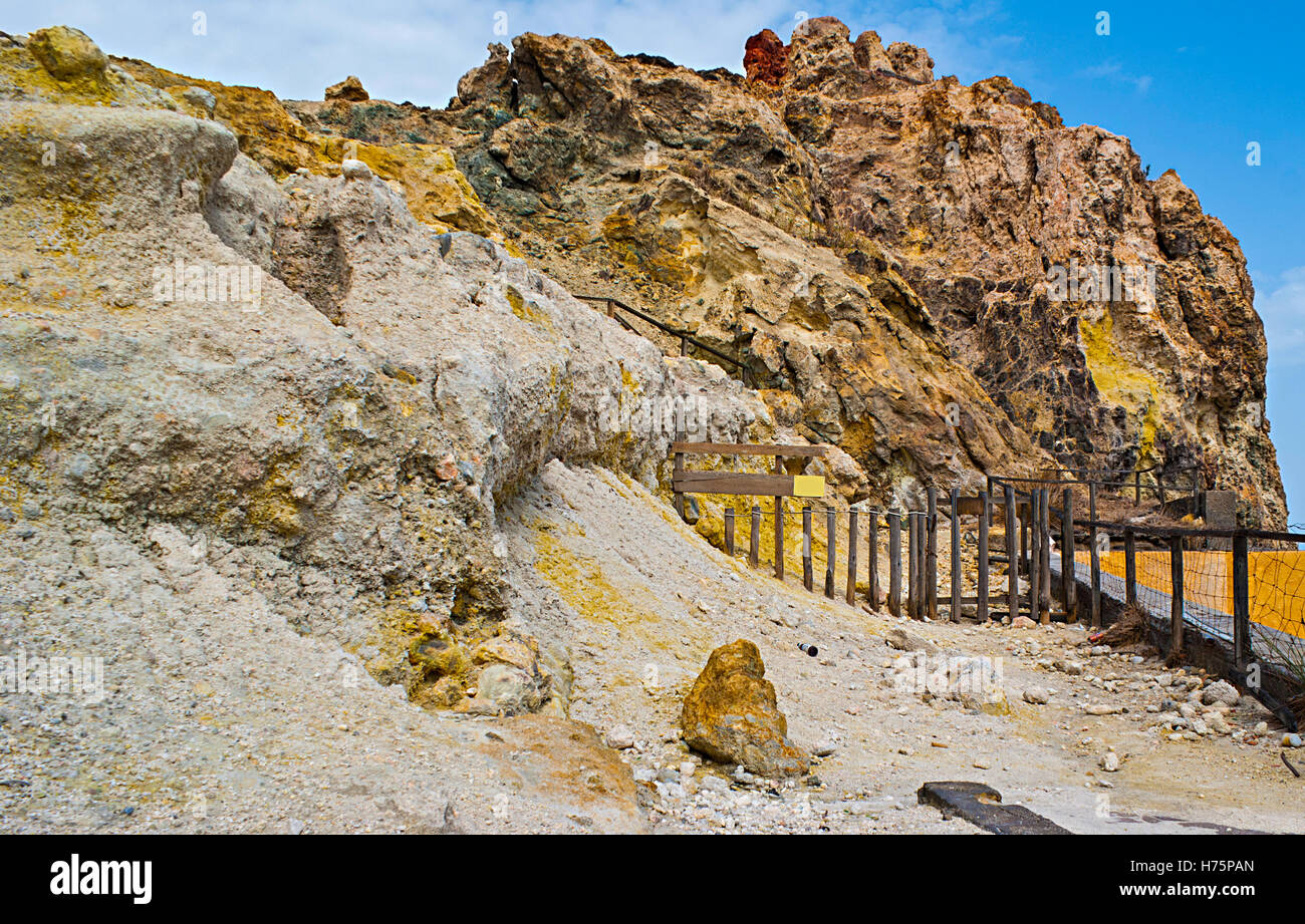 The ruins of ancient crater, located in Porto di Ponente on Vulcano ...