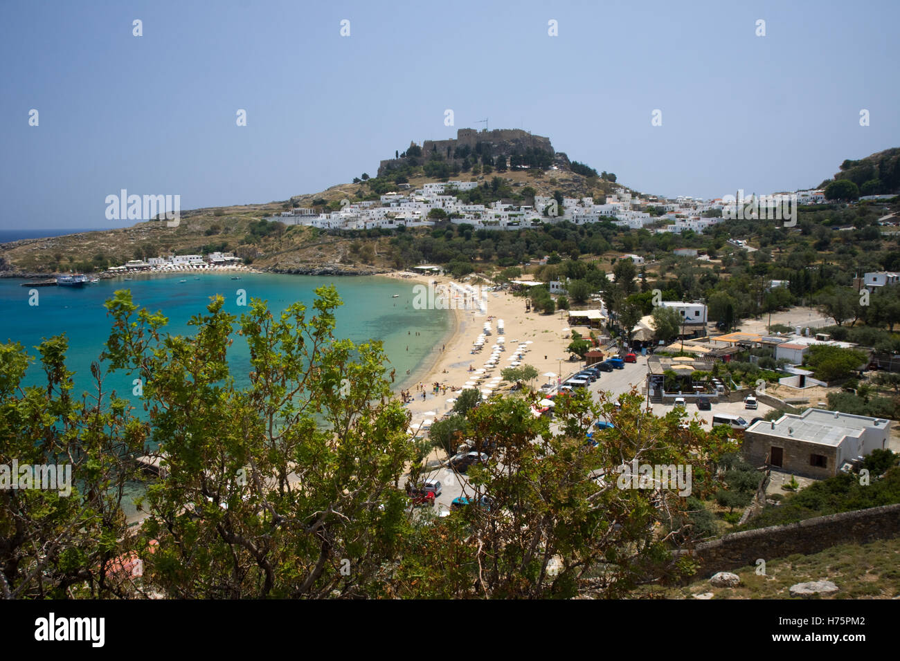 Beach and buildings rhodes rodos greece hi-res stock photography and ...