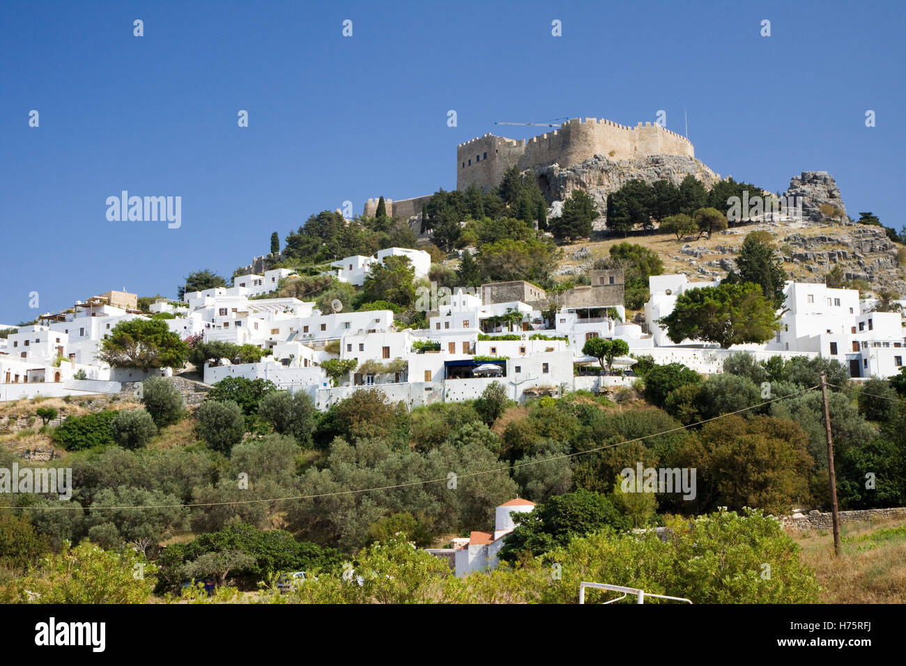 lindos tourist town in the rodos isle Stock Photo - Alamy