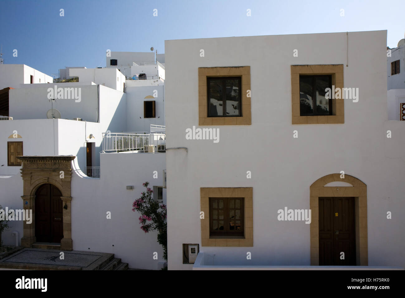 lindos tourist town in the rodos isle Stock Photo - Alamy