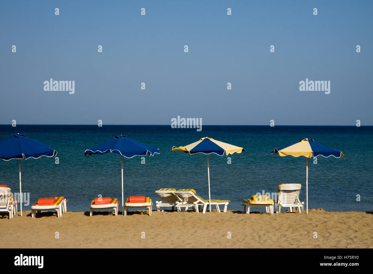 beach and sea of rodos in greece Stock Photo - Alamy