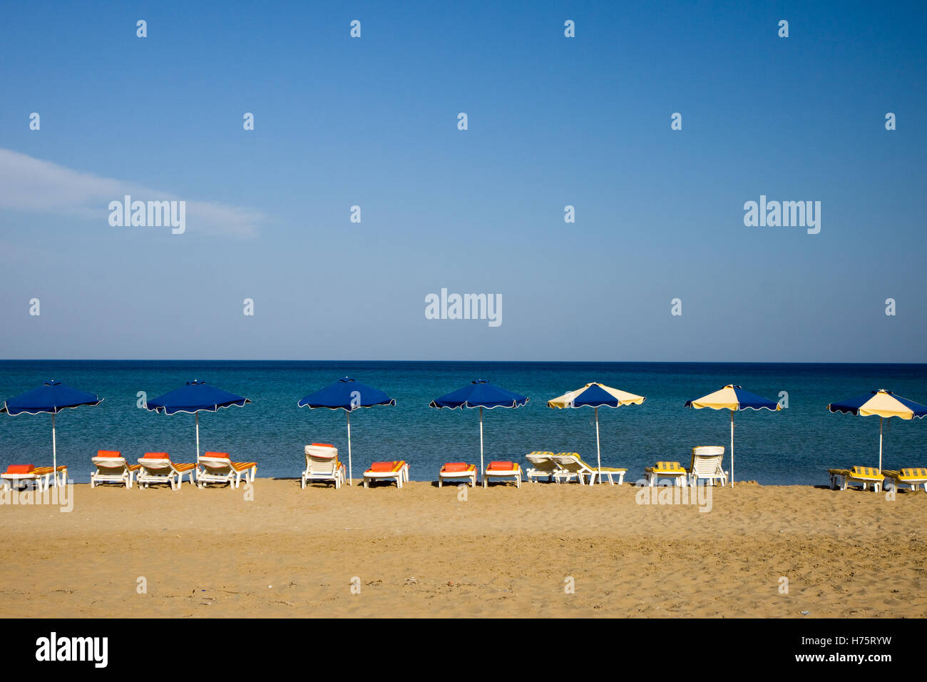 beach and sea of rodos in greece Stock Photo - Alamy