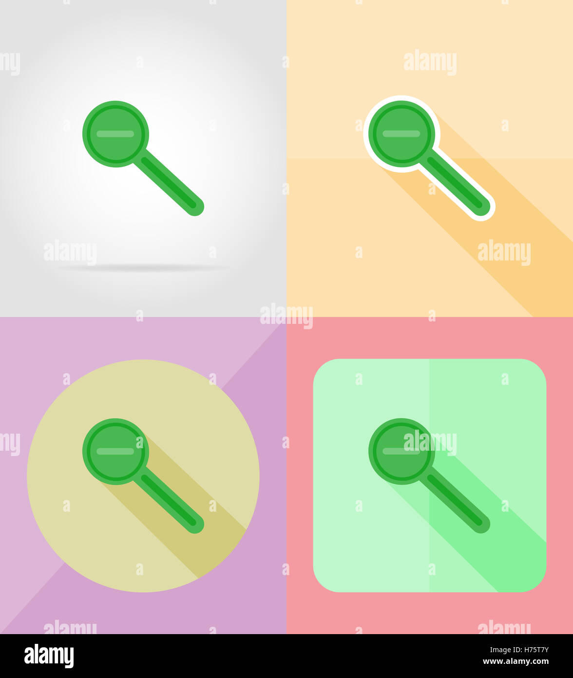 magnifier increase and decrease for design flat icons illustration isolated on background Stock ...