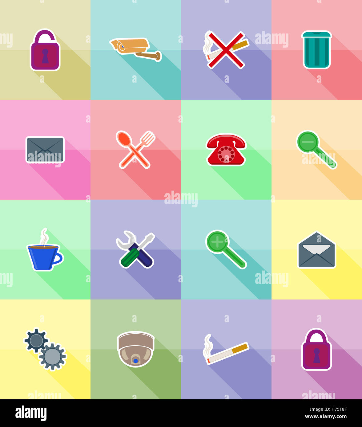 service flat icons illustration isolated on background Stock Photo - Alamy