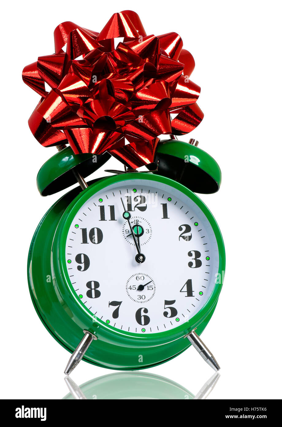 Alarm clock with bow Stock Photo - Alamy