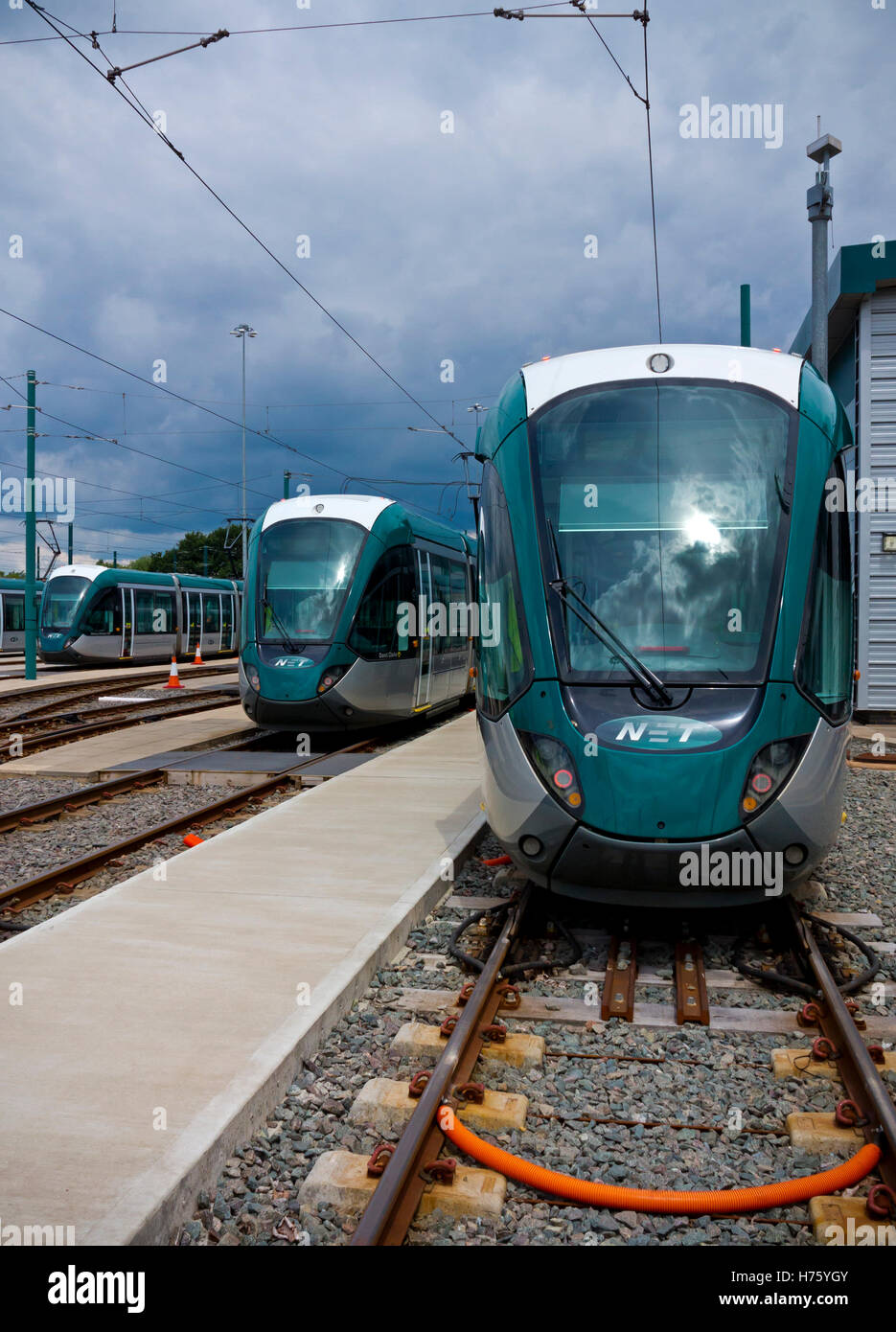 Alsthom Citadis 302 trams run by Nottingham Express Transit NET in ...