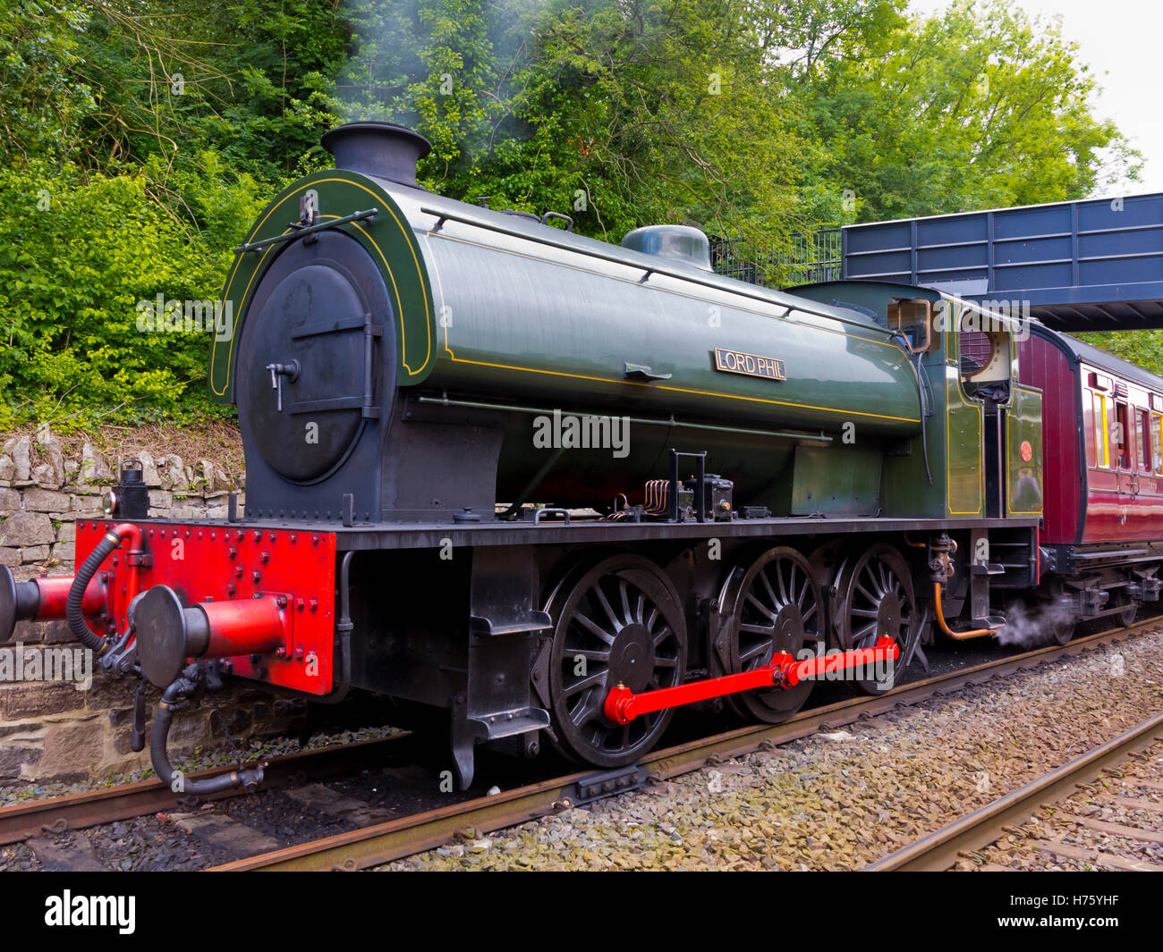 Steam locomotive Lord Phil at Matlock Railway Station on the Peak Rail ...