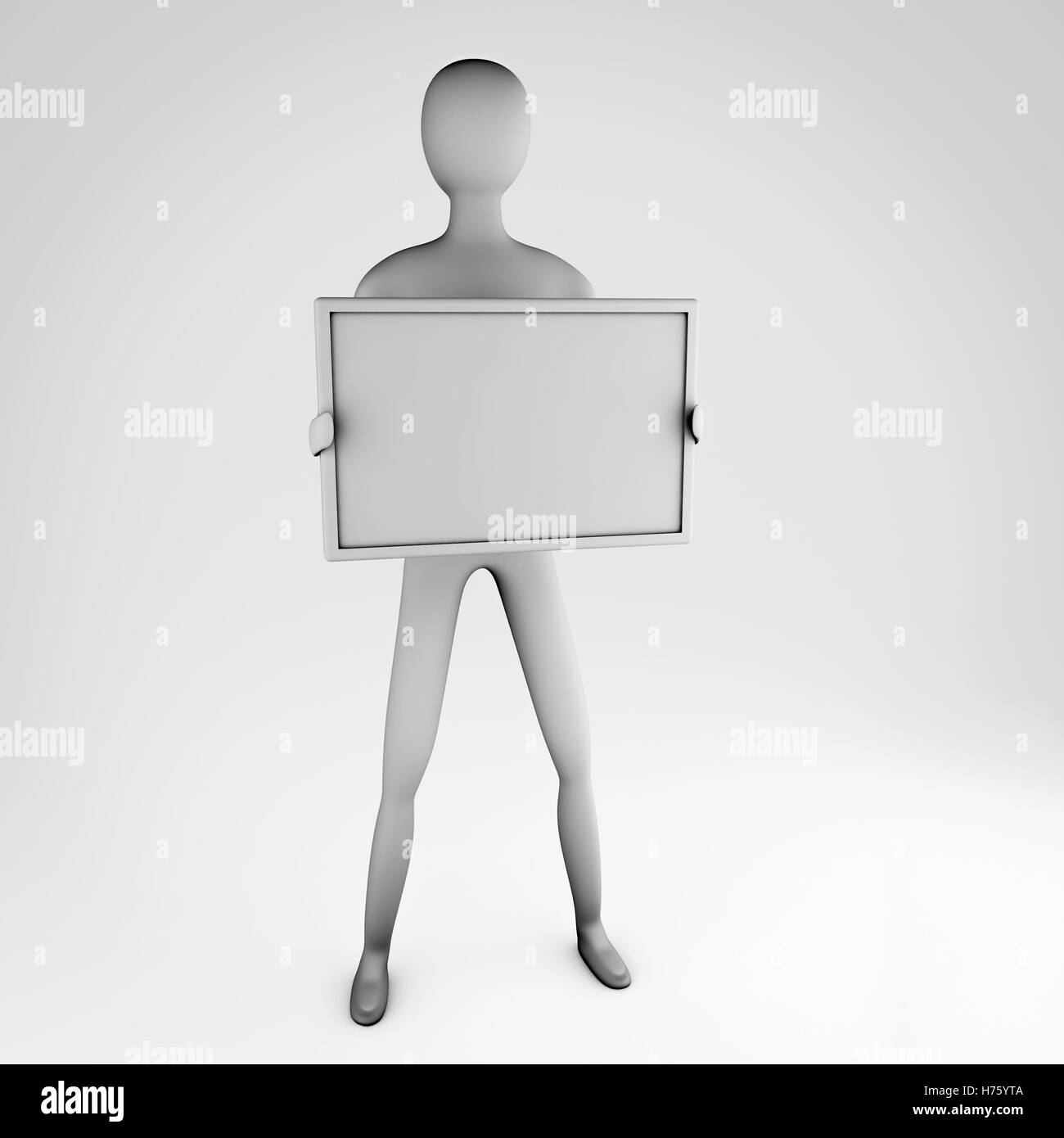 3d white people sign board Black and White Stock Photos & Images - Alamy