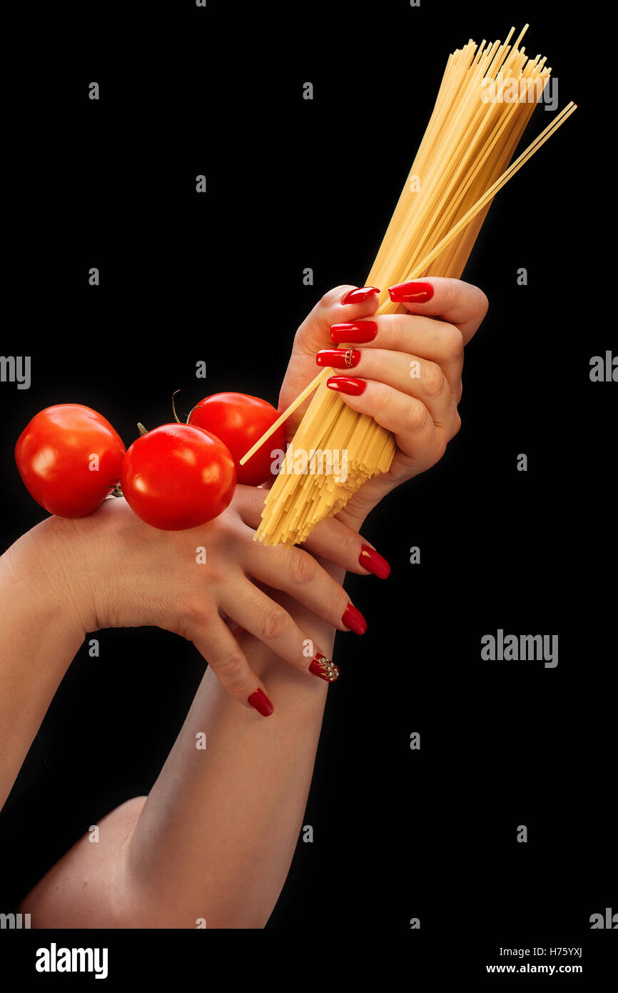 Hand with spaghetti hi-res stock photography and images - Alamy
