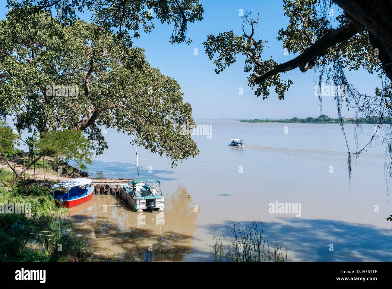 view of boats on famous lake tana near bahir dar ethiopia Stock Photo ...