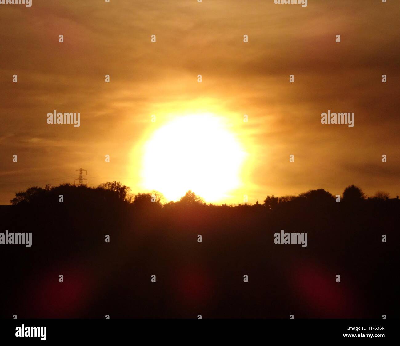 autumn sunset over sheffield Stock Photo - Alamy