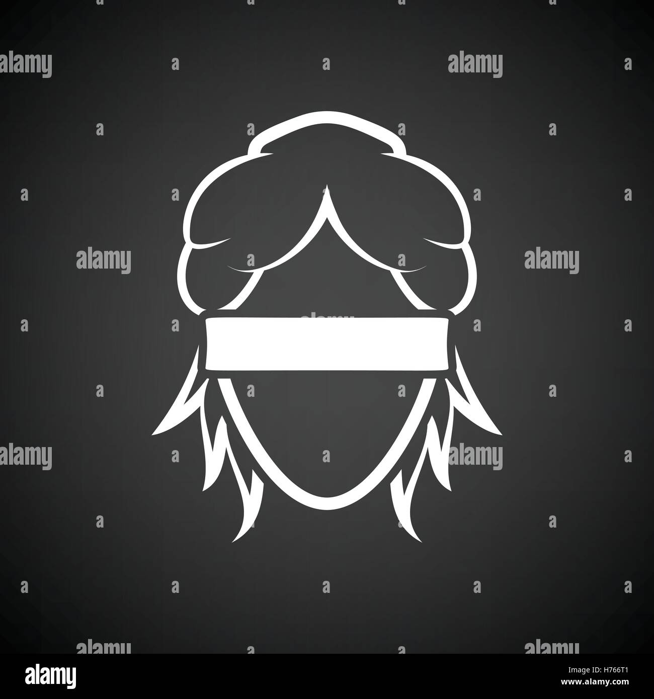 Femida head icon. Black background with white. Vector illustration ...