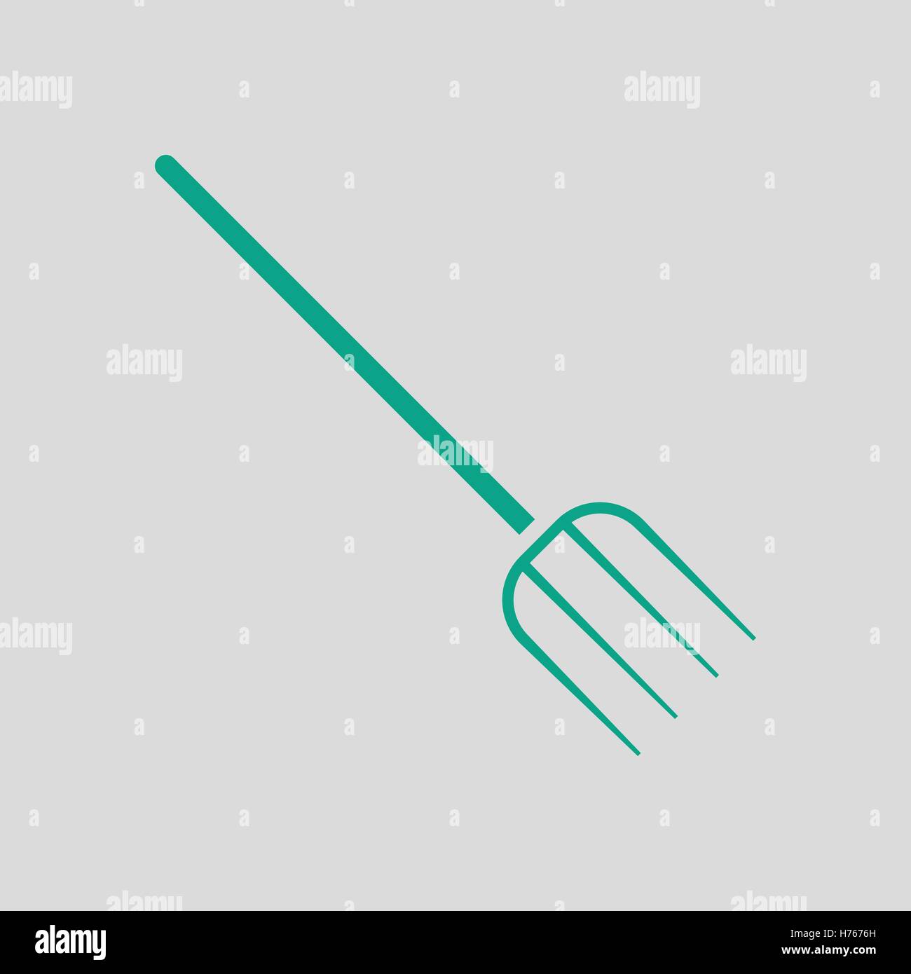 Pitchfork icon. Gray background with green. Vector illustration Stock ...