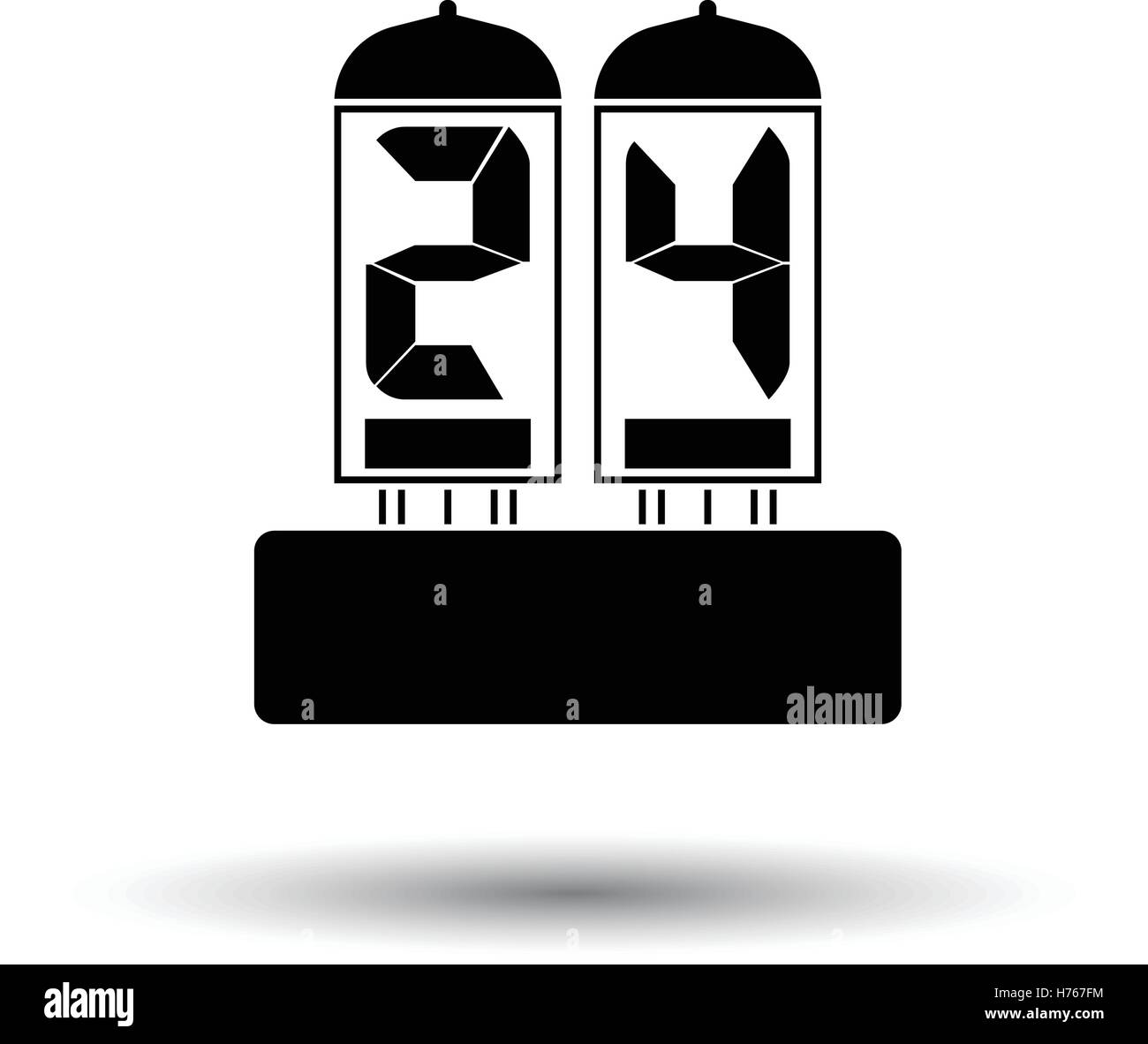 Electric numeral lamp icon. White background with shadow design. Vector ...