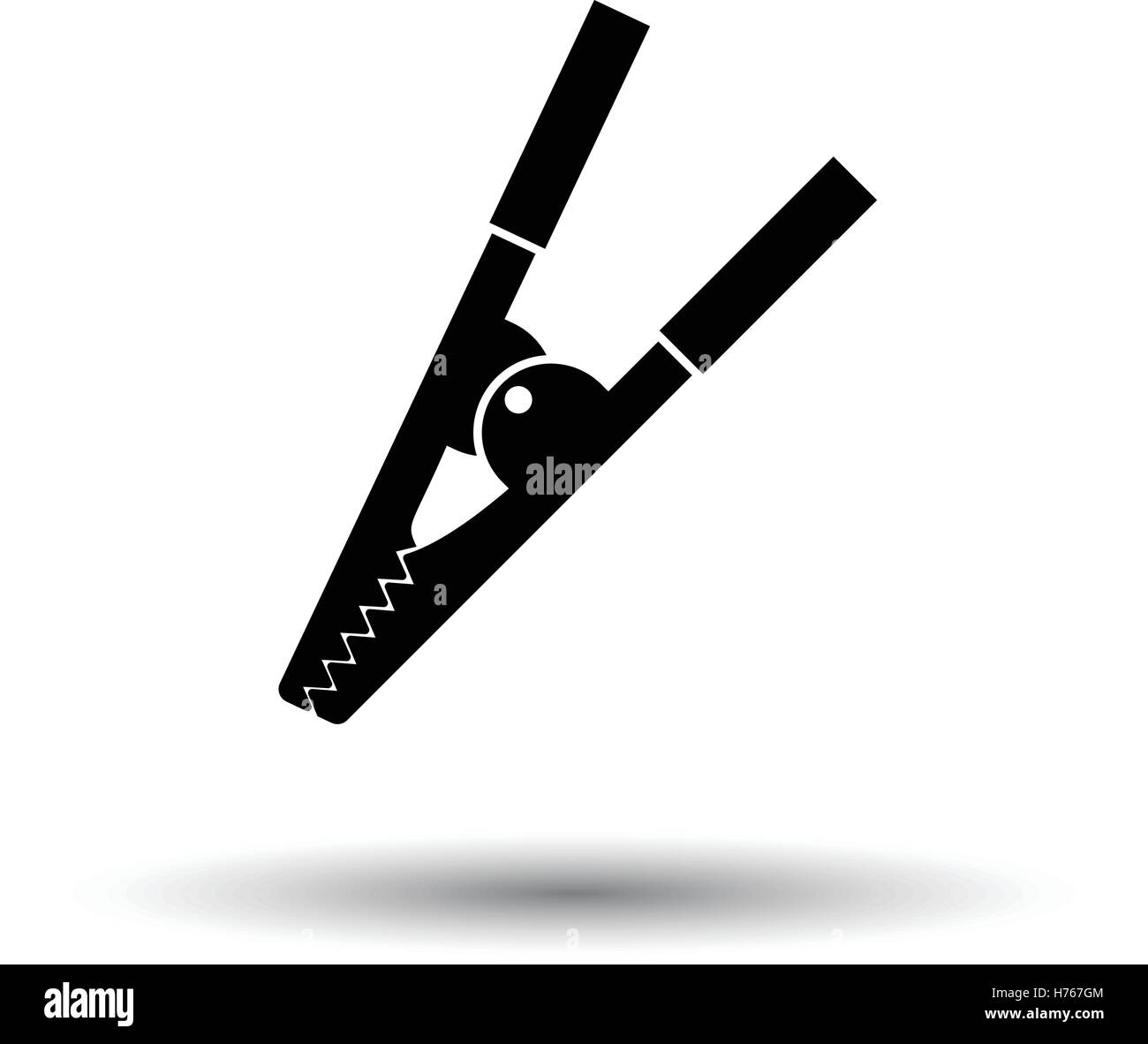 Crocodile clip icon. White background with shadow design. Vector ...