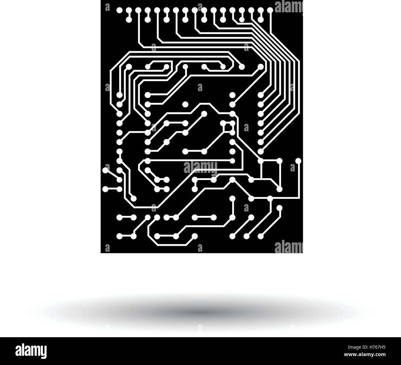 Circuit icon. White background with shadow design. Vector illustration ...
