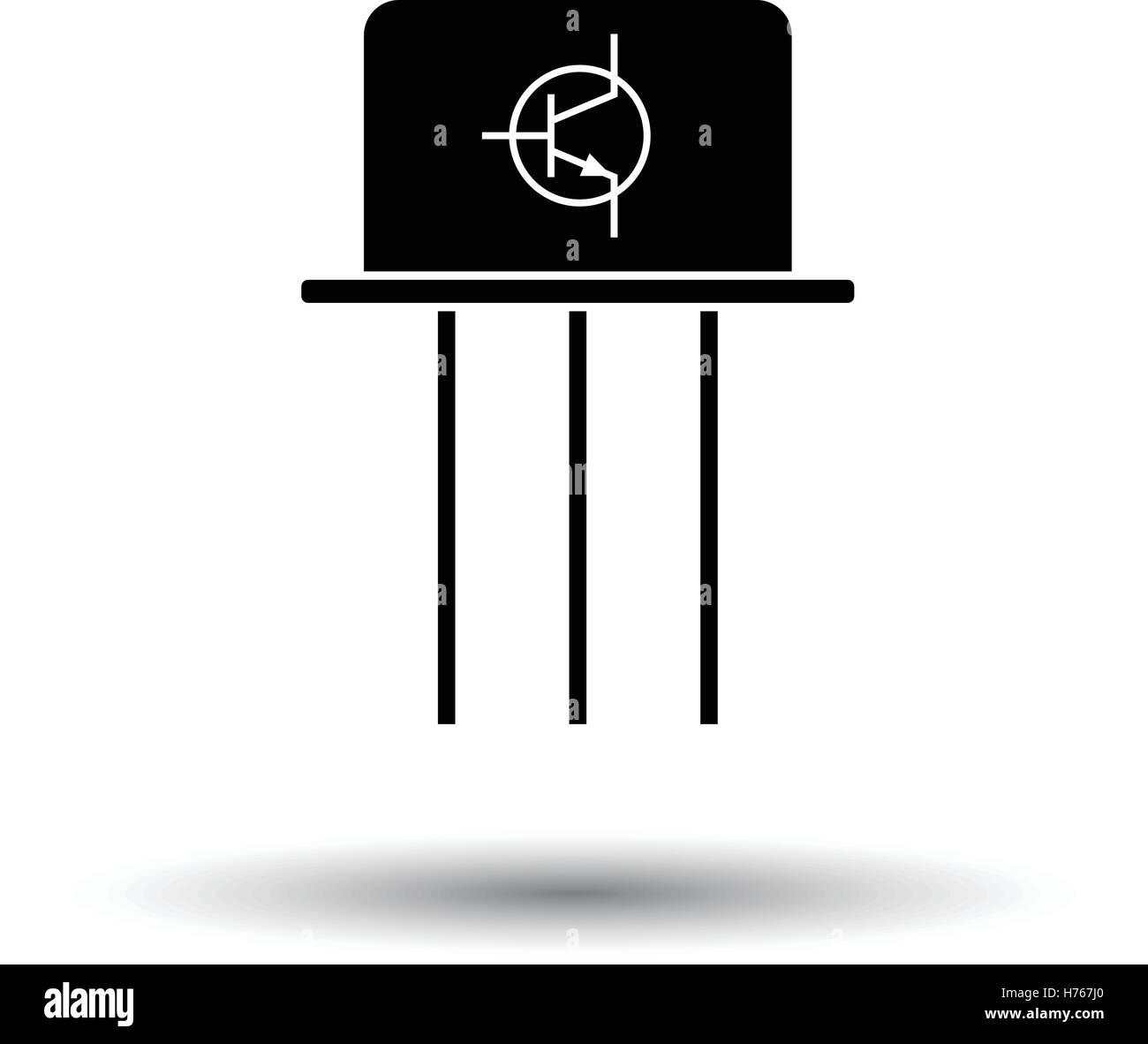 Transistor icon. White background with shadow design. Vector ...