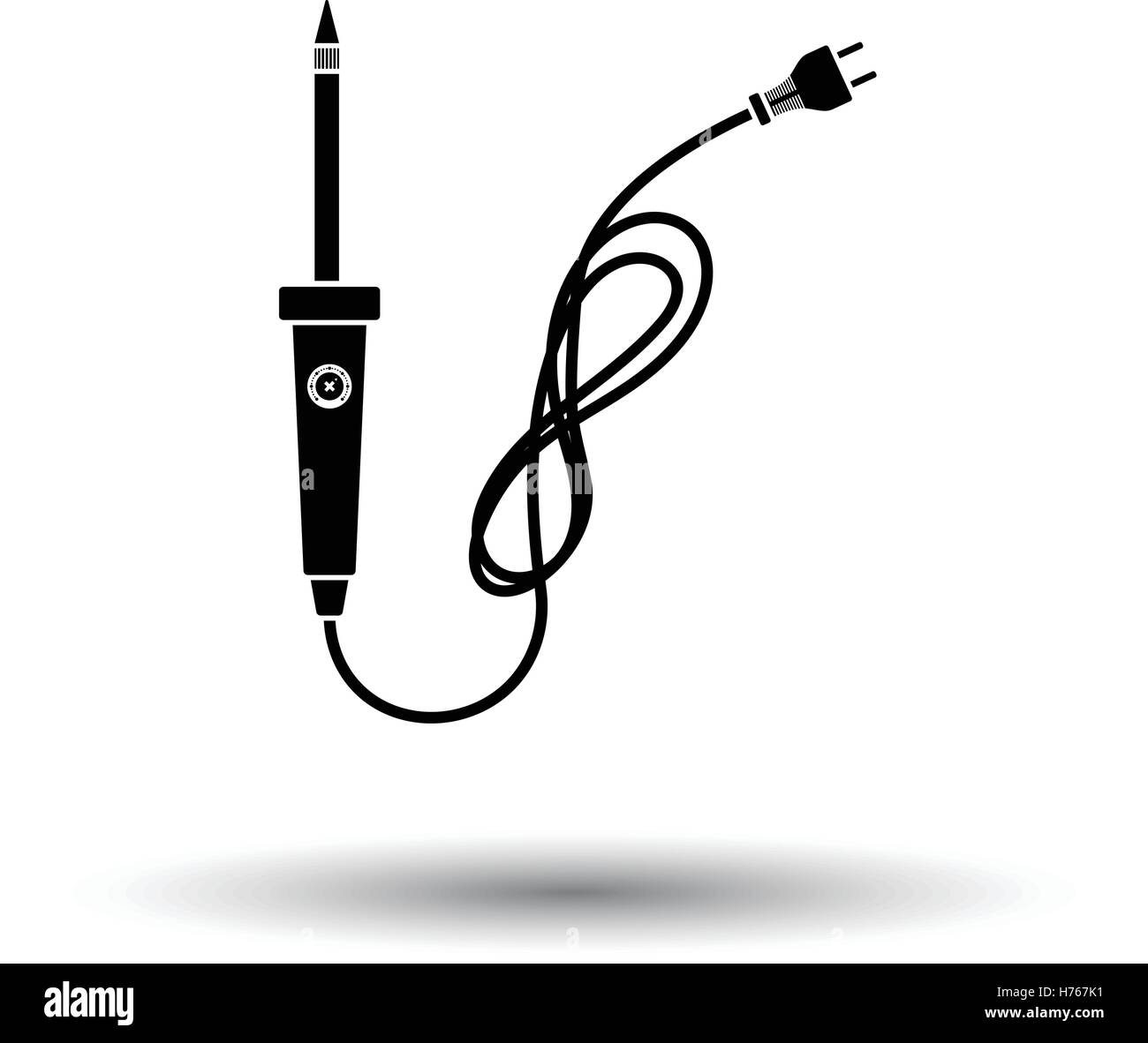 Soldering iron icon. White background with shadow design. Vector ...