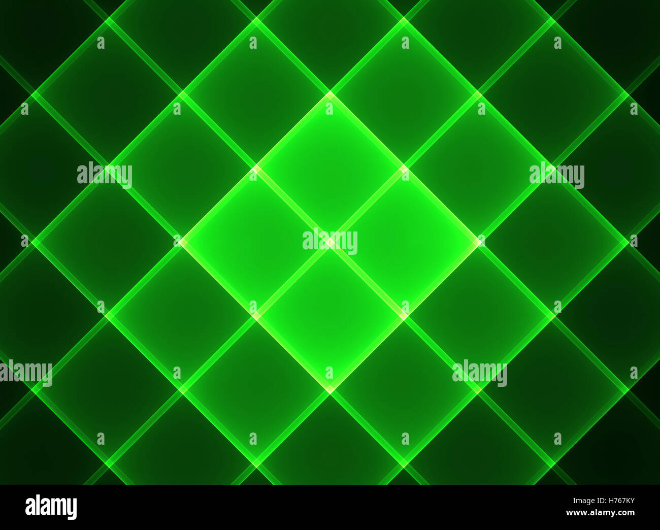 Green cage. Grid techno pattern. Squares on a black background Stock ...