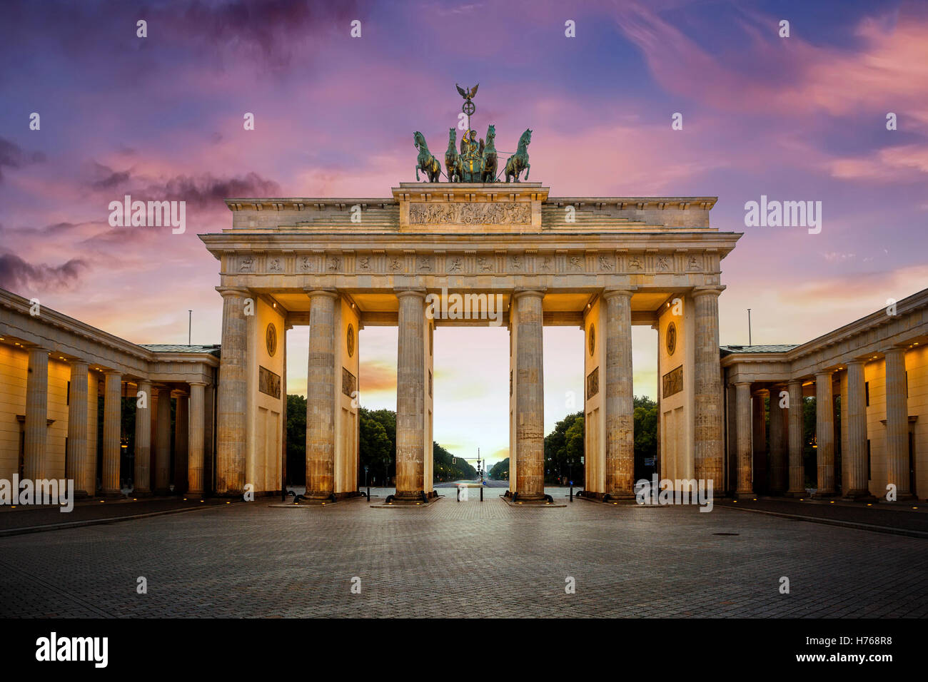 Sunrise over Brandenburg Gate, Berlin, Germany Stock Photo - Alamy