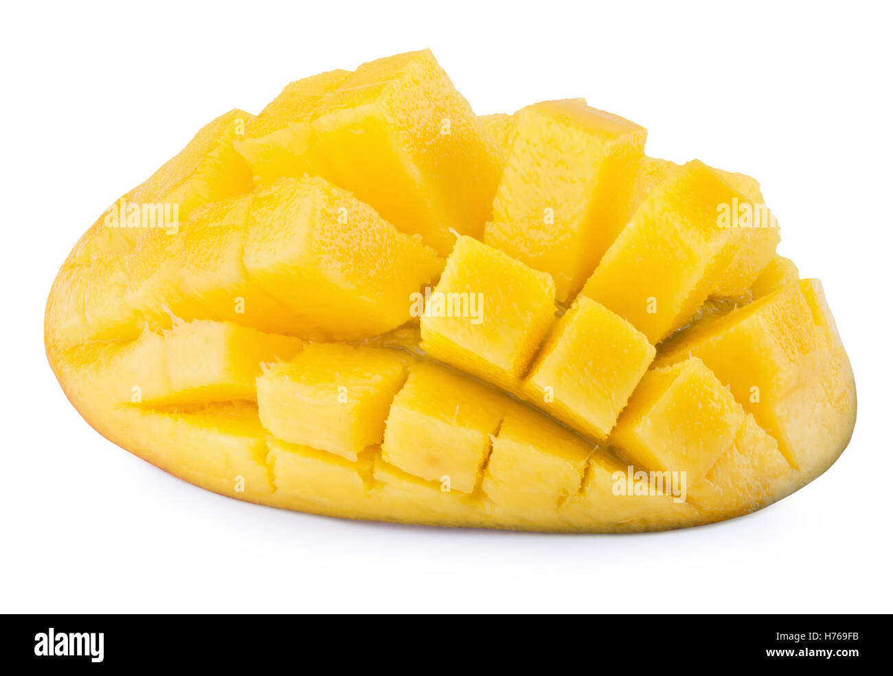 half of mango isolated on the white background Stock Photo - Alamy