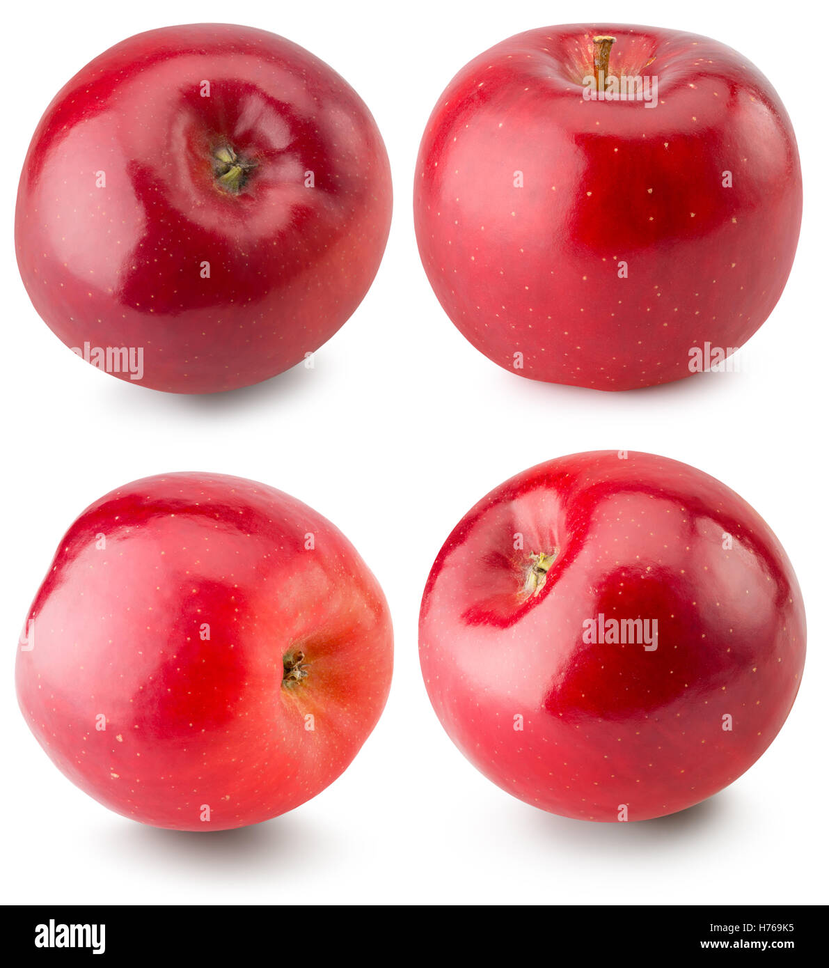 collection of red apples isolated on the white background Stock Photo ...
