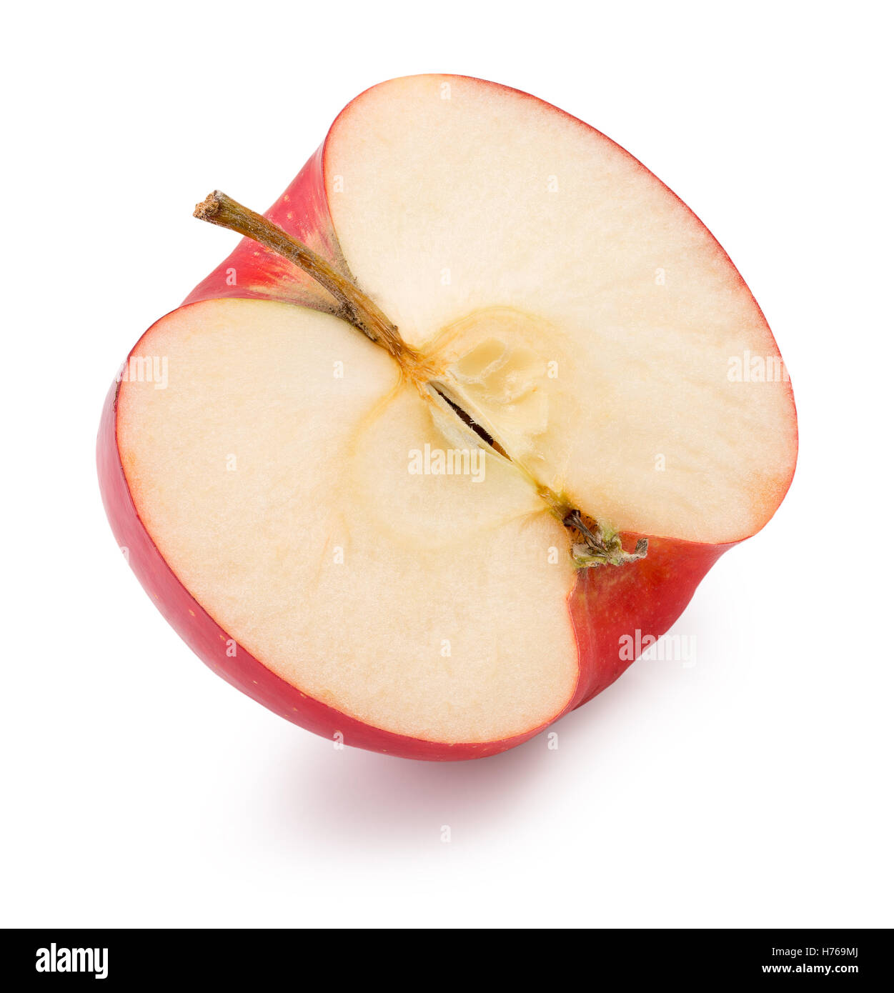 half of red apple isolated on the white background Stock Photo - Alamy