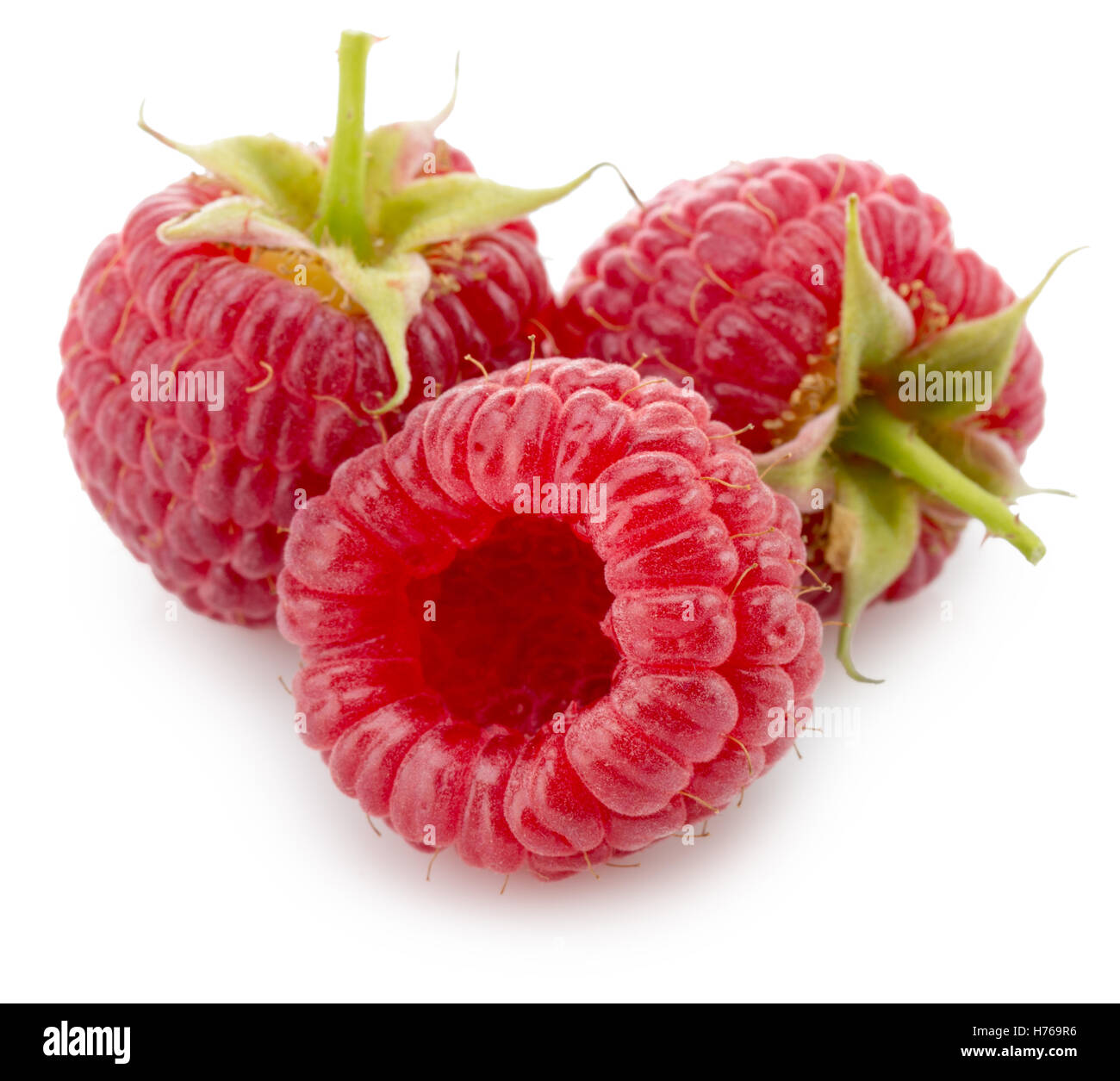 raspberries isolated on the white background Stock Photo - Alamy