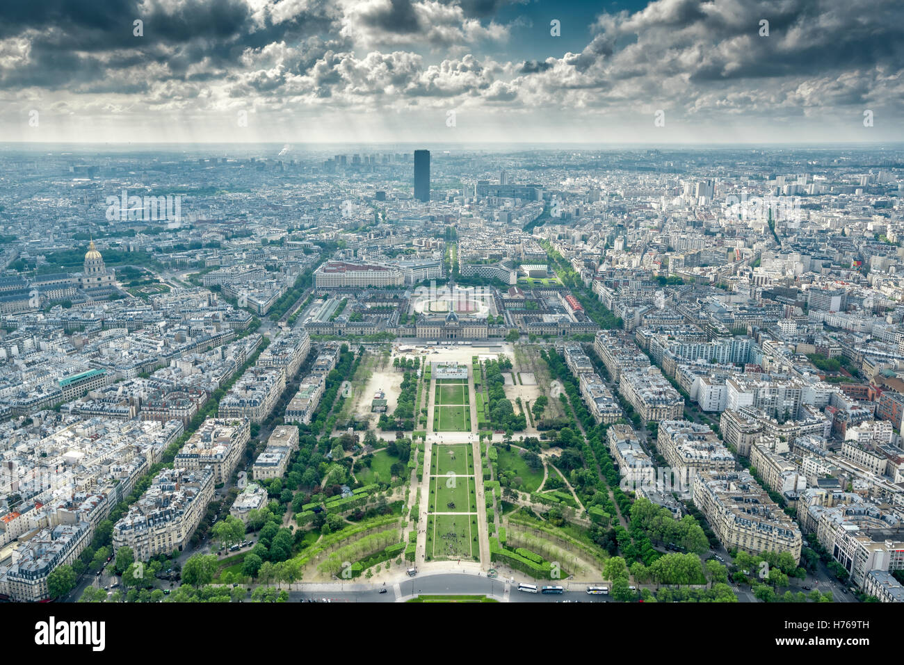 Dramatic sky over City skyline, Paris, France Stock Photo - Alamy