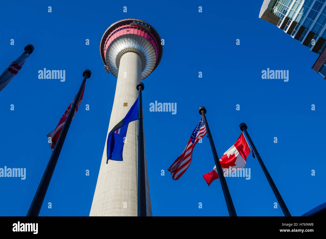 Alberta calgary calgary tower canada flags hi-res stock photography and ...