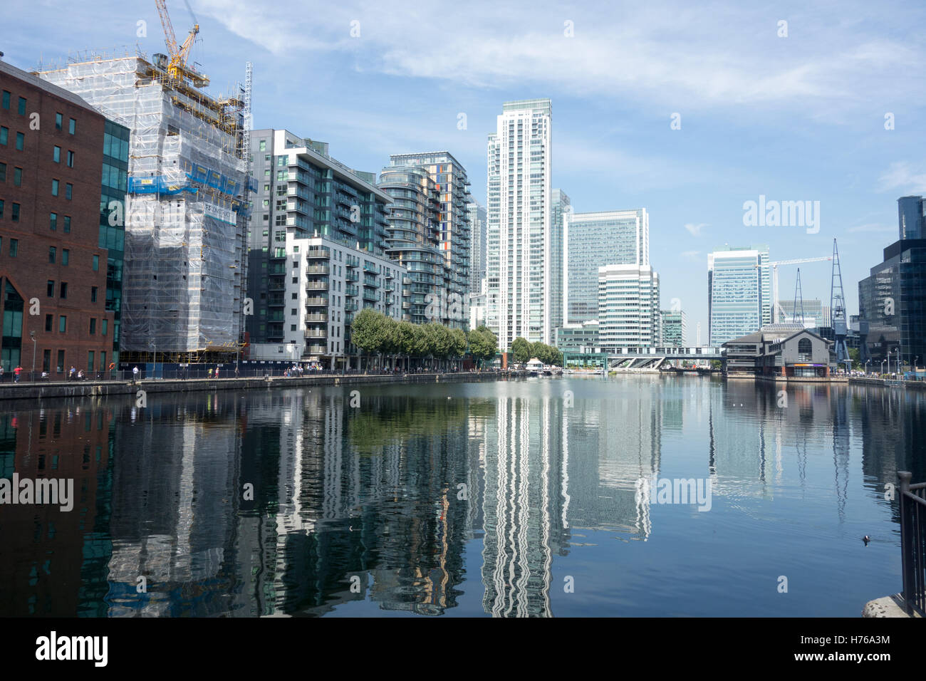 View of Millwall Inner Dock with South Quay and Canary Wharf in the ...
