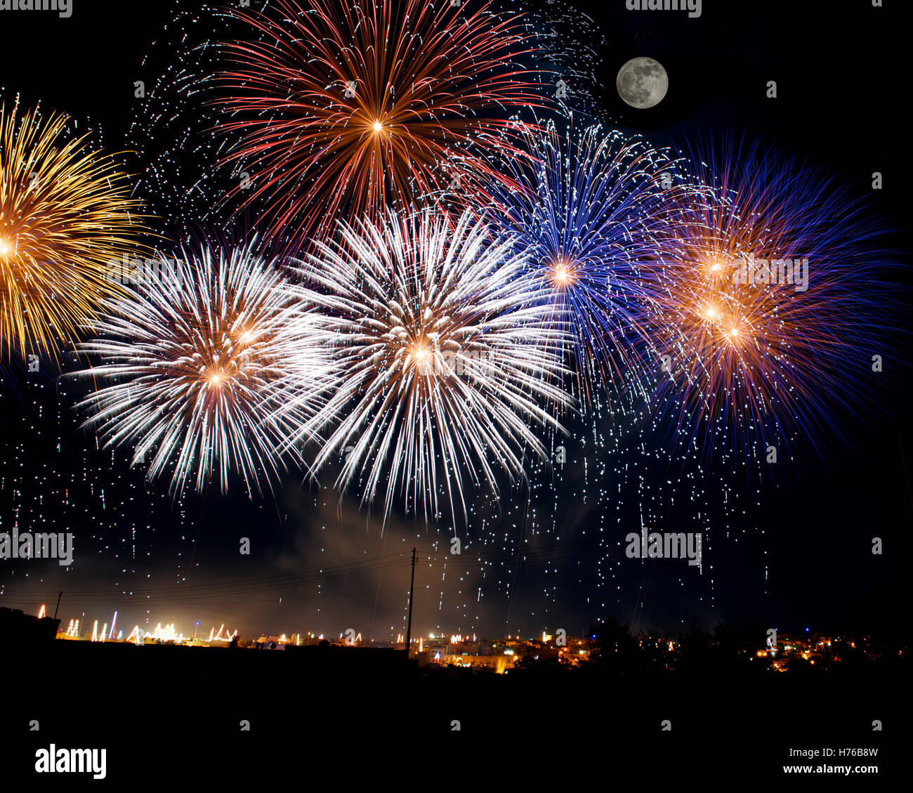 Firework display, Malta Stock Photo - Alamy