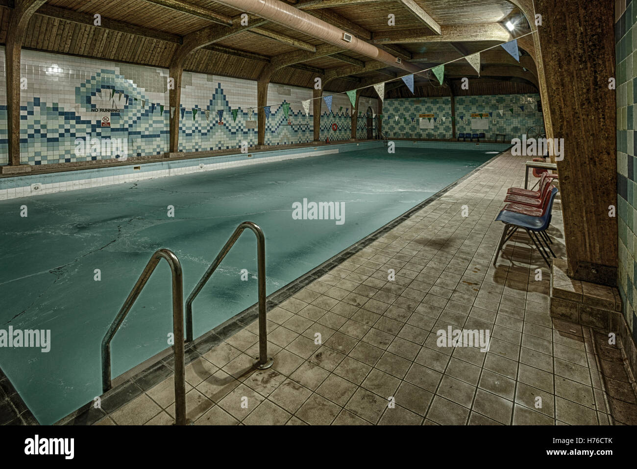 Abandoned high school swimming pool, urban exploration, hdr Stock Photo ...