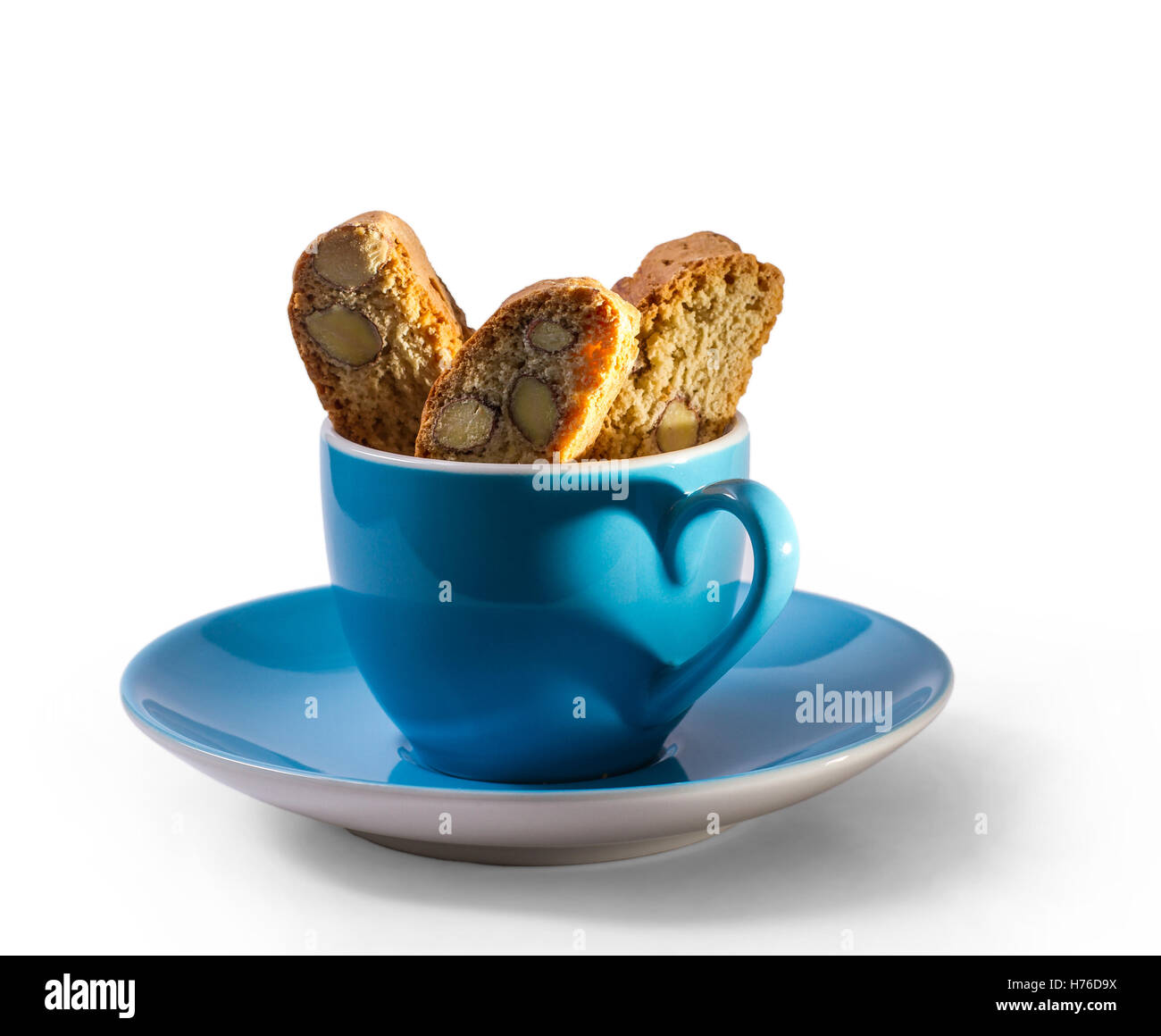 Eespresso and cantuccini with shadow in heart shape, isolated Stock ...