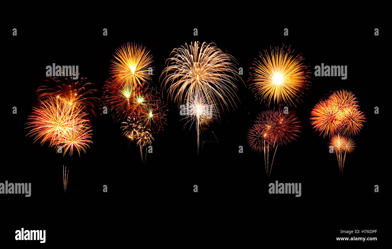Happy New Year celebration fireworks at night Stock Photo - Alamy