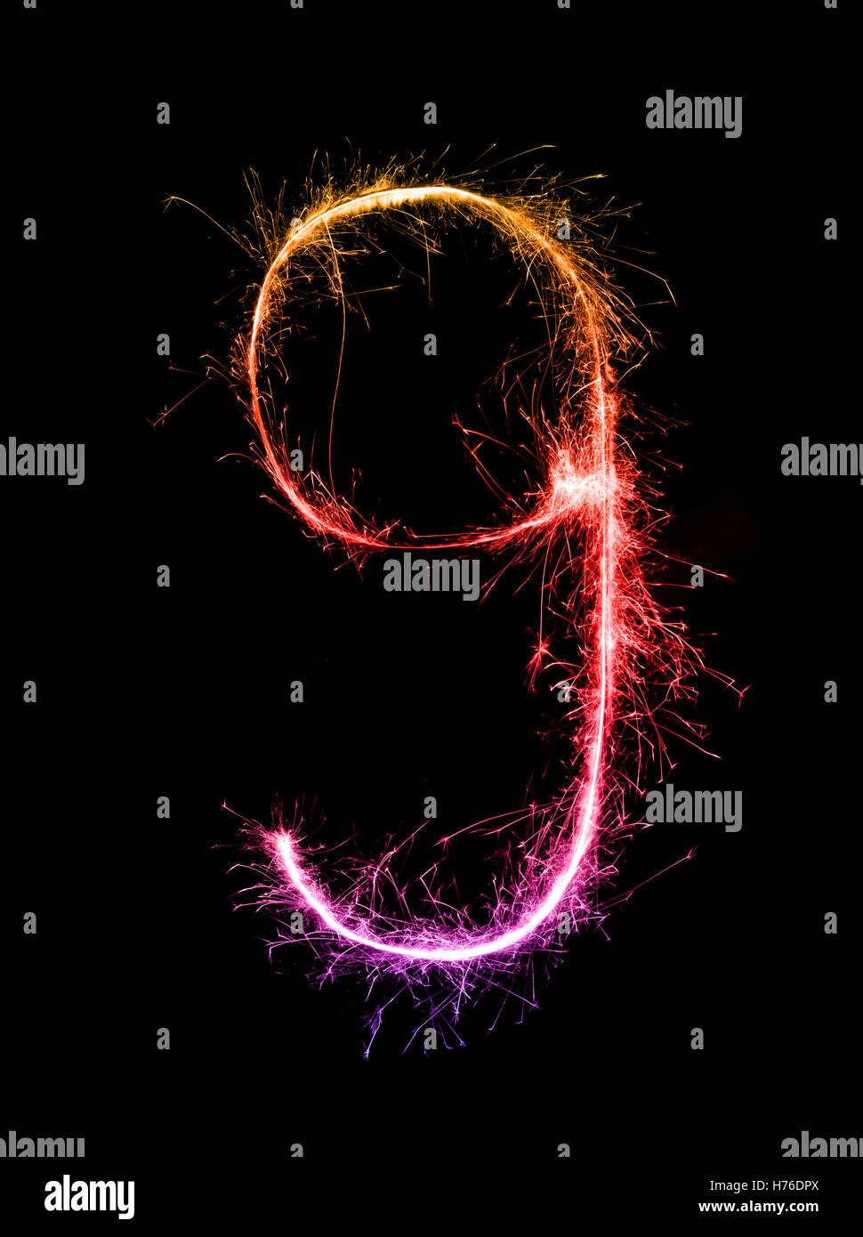 Sparkler firework light alphabet g (Small Letters) at night background ...