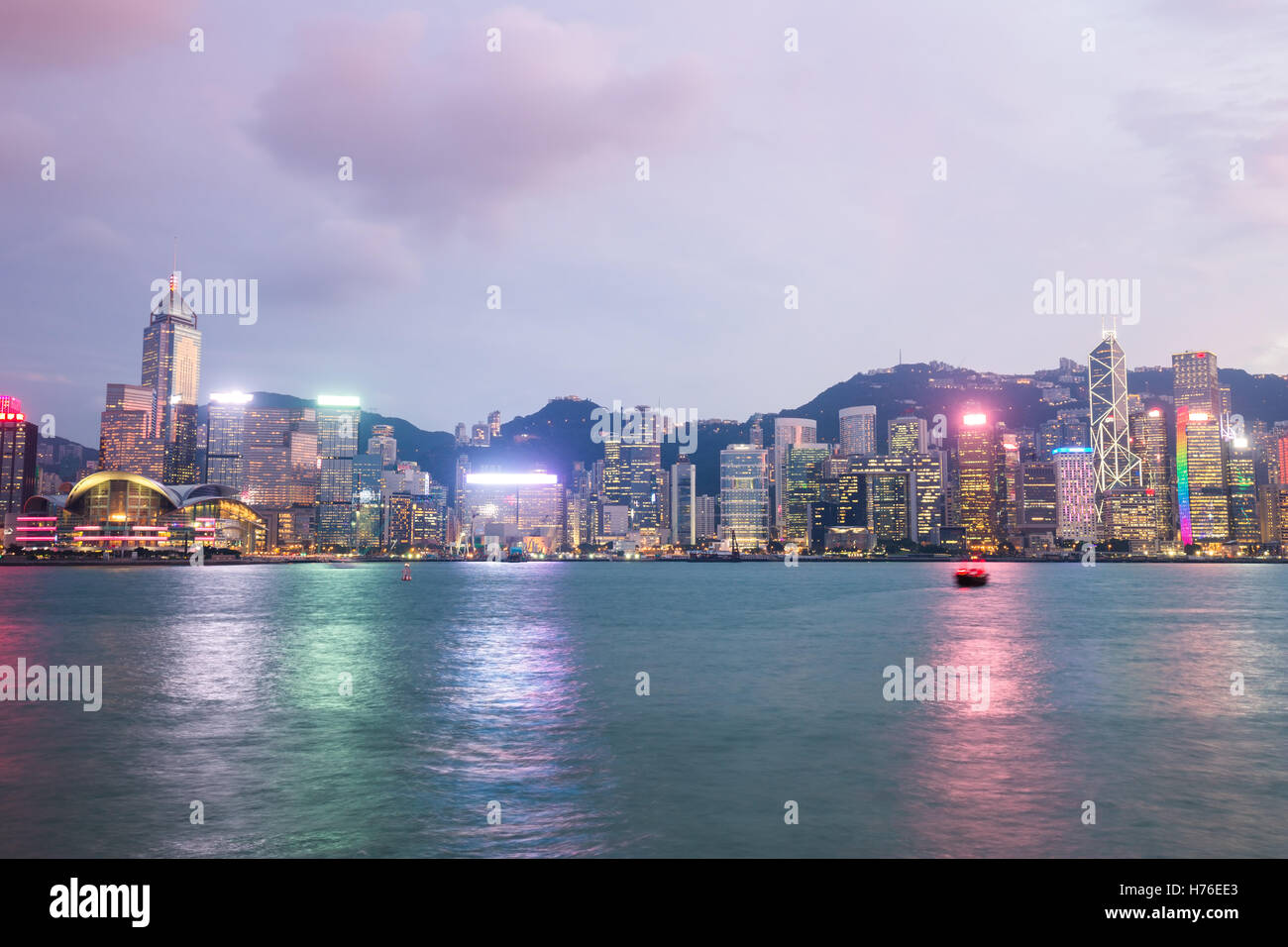 Skyline of Hong Kong city, view from Victoria Harbour Stock Photo - Alamy