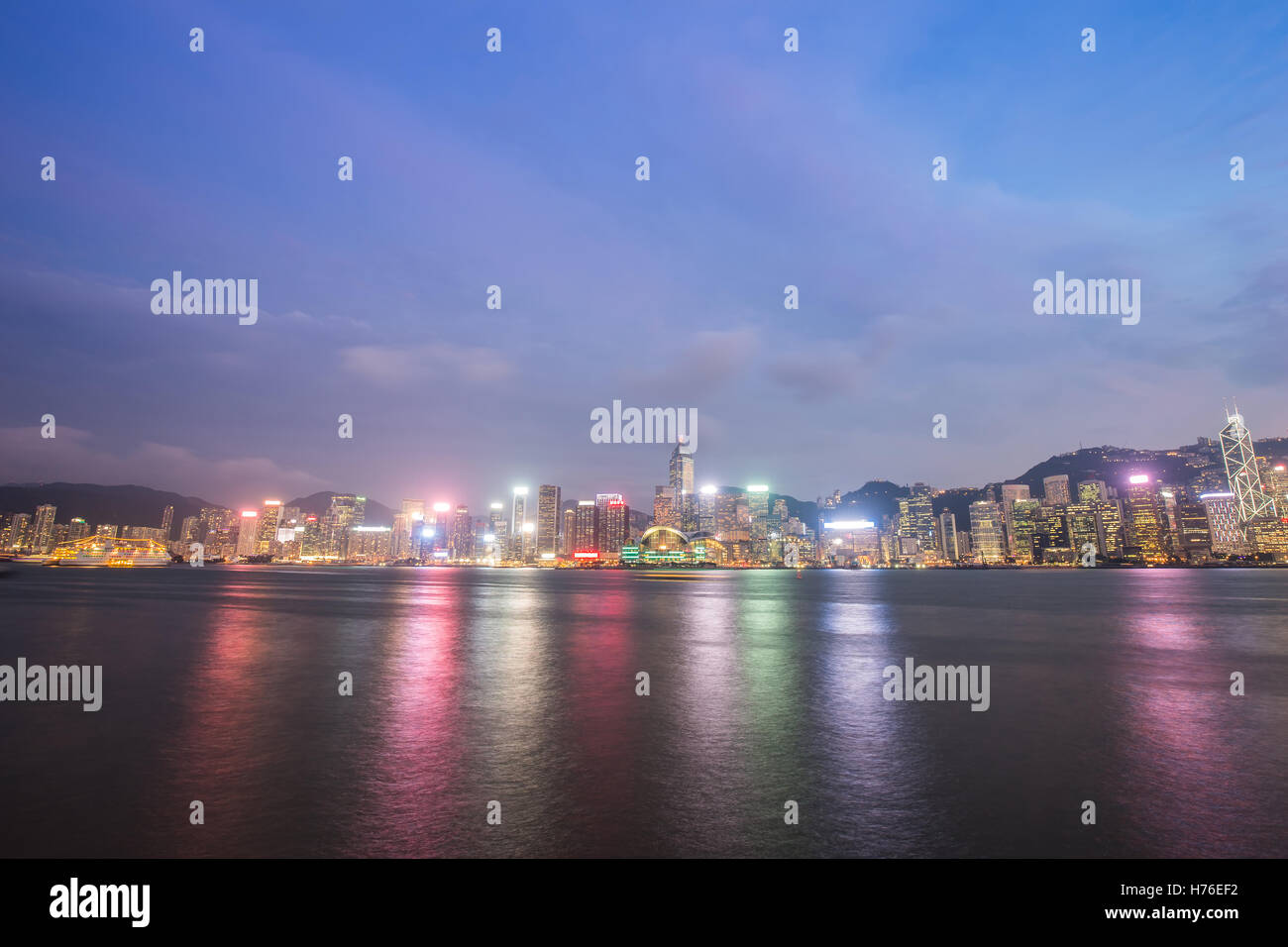 Skyline of Hong Kong city, view from Victoria Harbour Stock Photo - Alamy