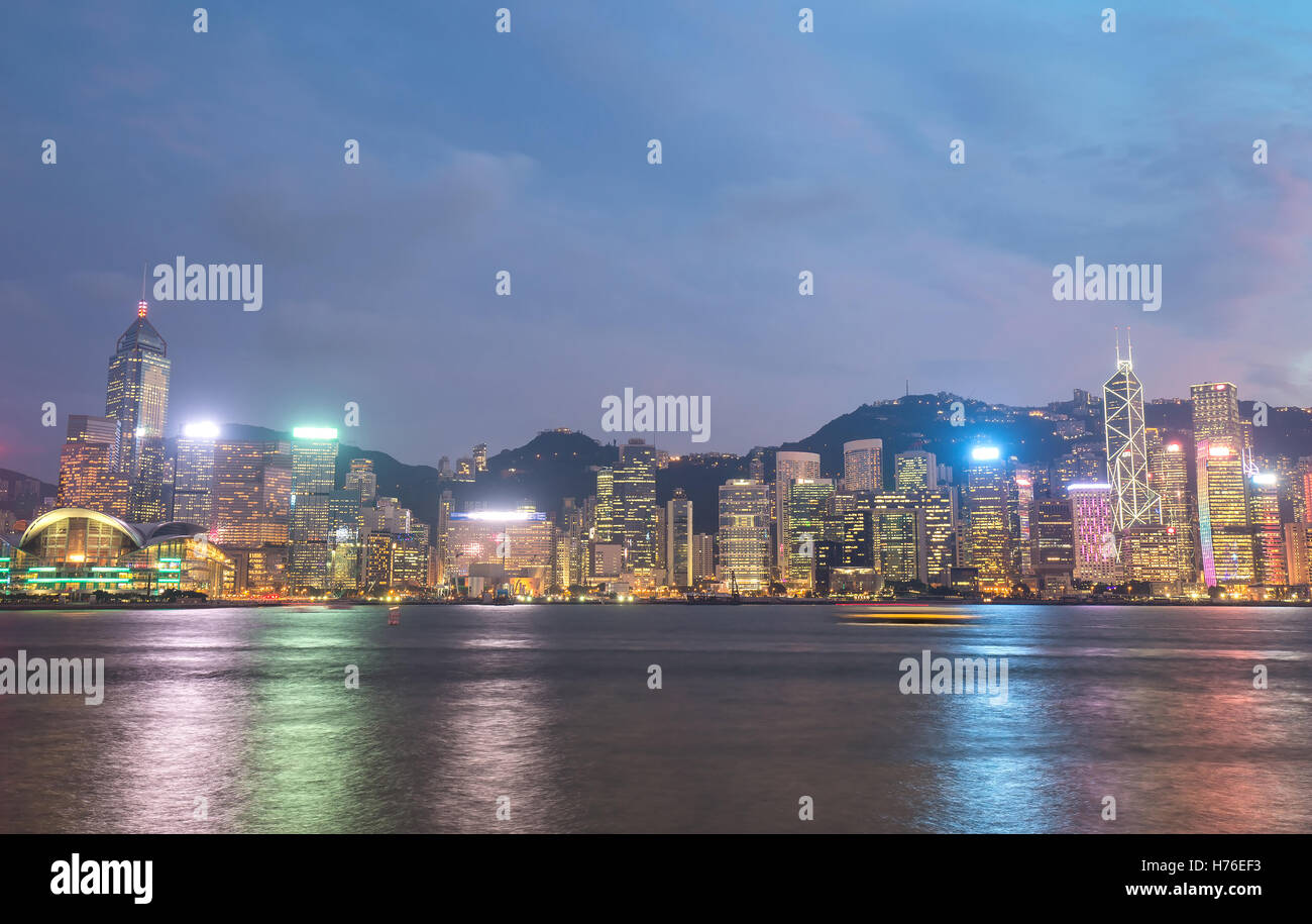 Skyline of Hong Kong city, view from Victoria Harbour Stock Photo - Alamy