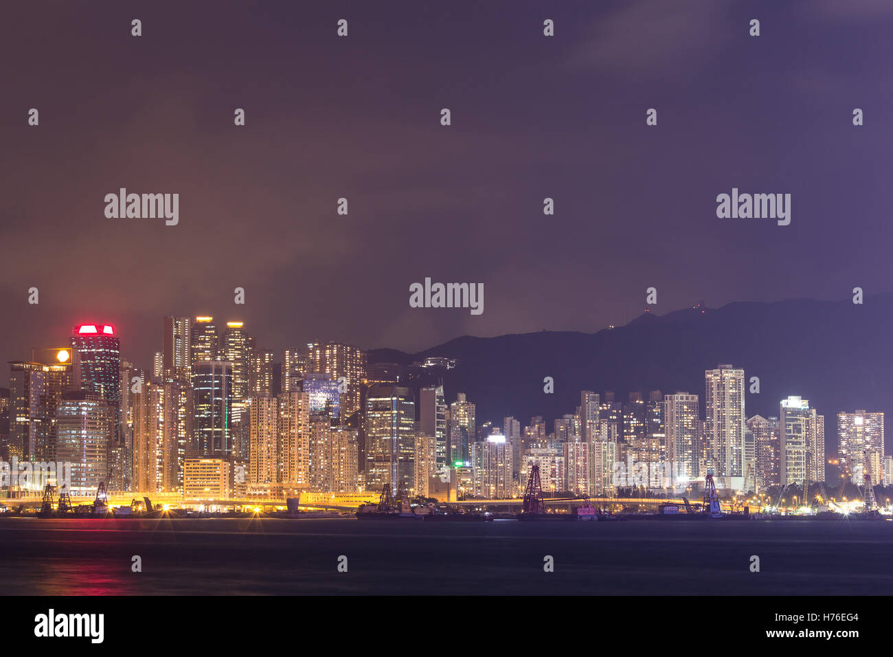 Skyline of Hong Kong city, view from Victoria Harbour Stock Photo - Alamy