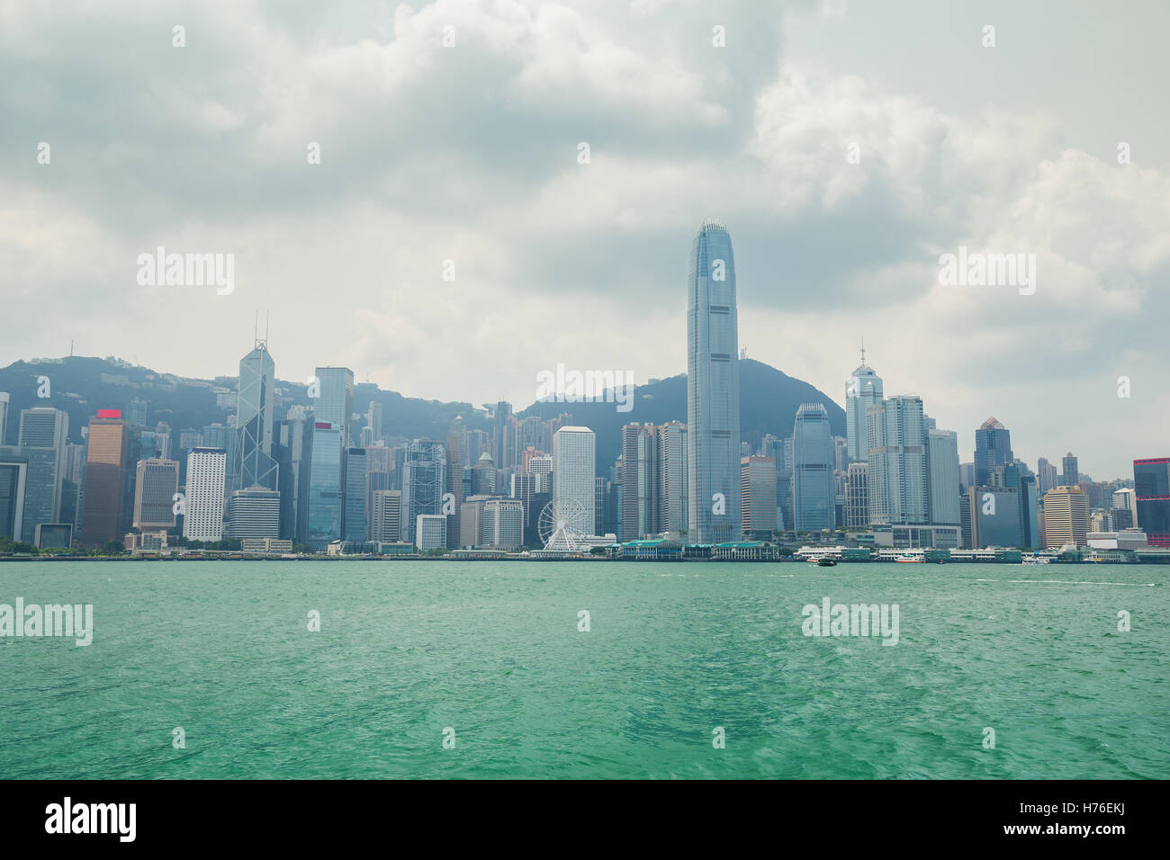 Skyline of Hong Kong city, view from Victoria Harbour Stock Photo - Alamy